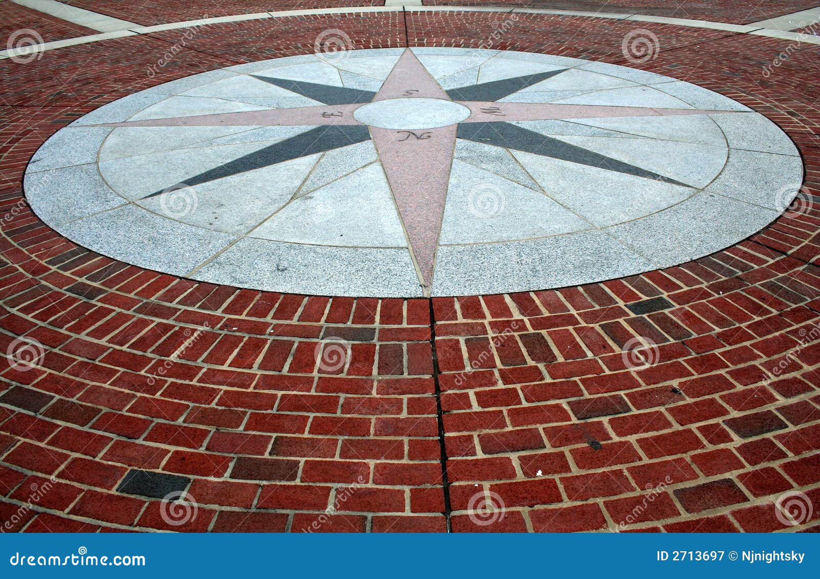 Brick Compass walkway stock image. Image of sail, north - 2713697
