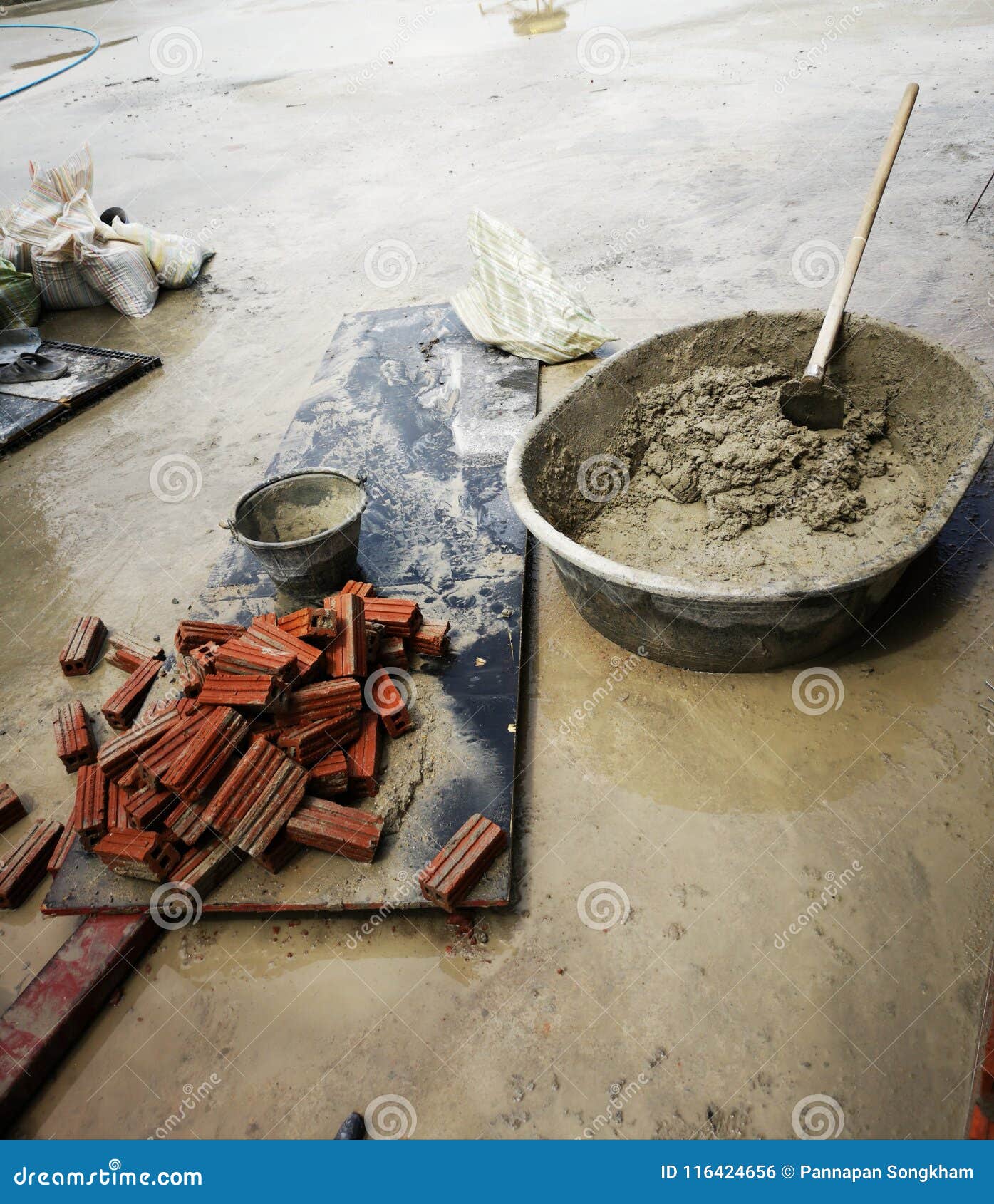 Brick and concreat stock photo. Image of building, concreat - 116424656