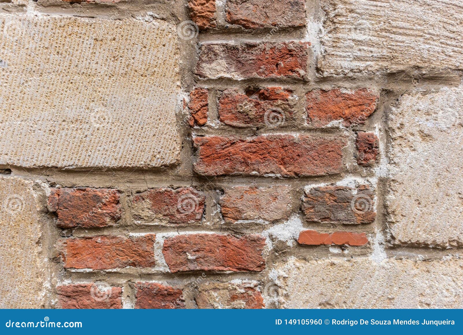 Brick and Concrete Wall. Rustic Style Stock Photo - Image of seamless ...