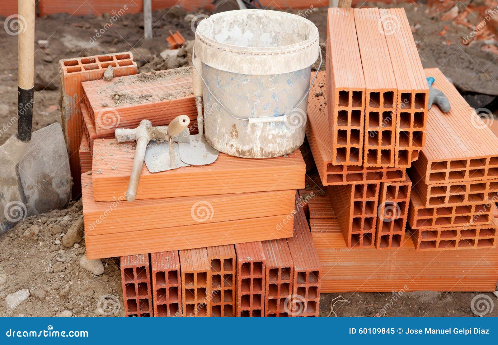 Brick and Construction Tools Stock Image - Image of industry, blocks ...