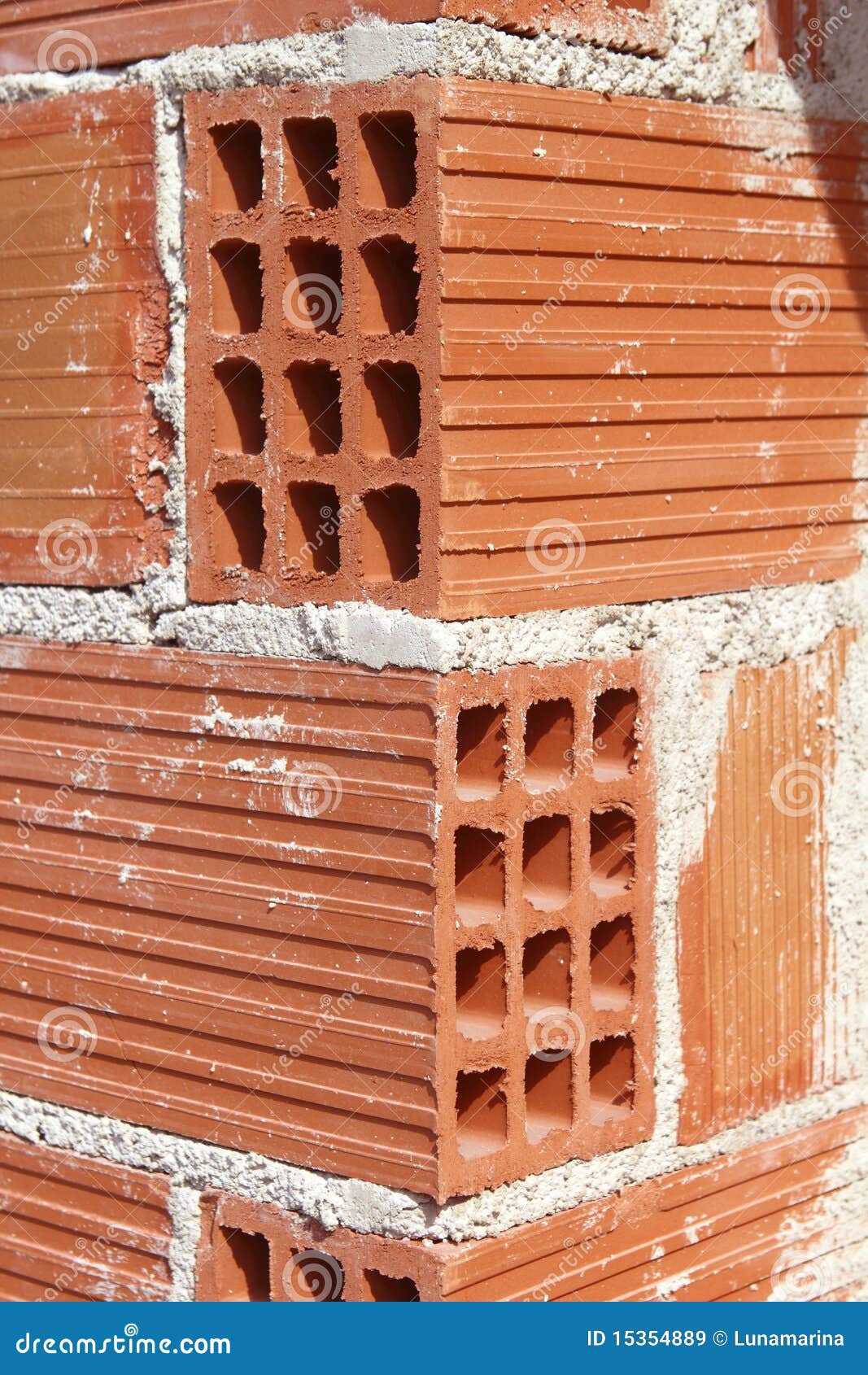 Brick Corner Edge Red Construction Clay Bricks Stock Image - Image of ...