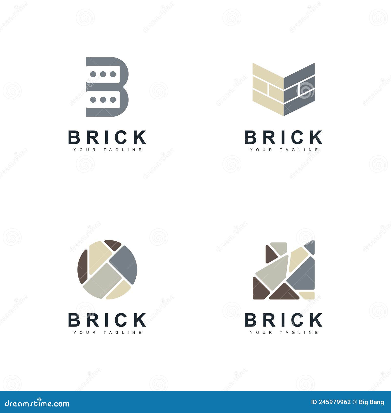 Brick Creative Logo Design Concepts Stock Vector - Illustration of ...