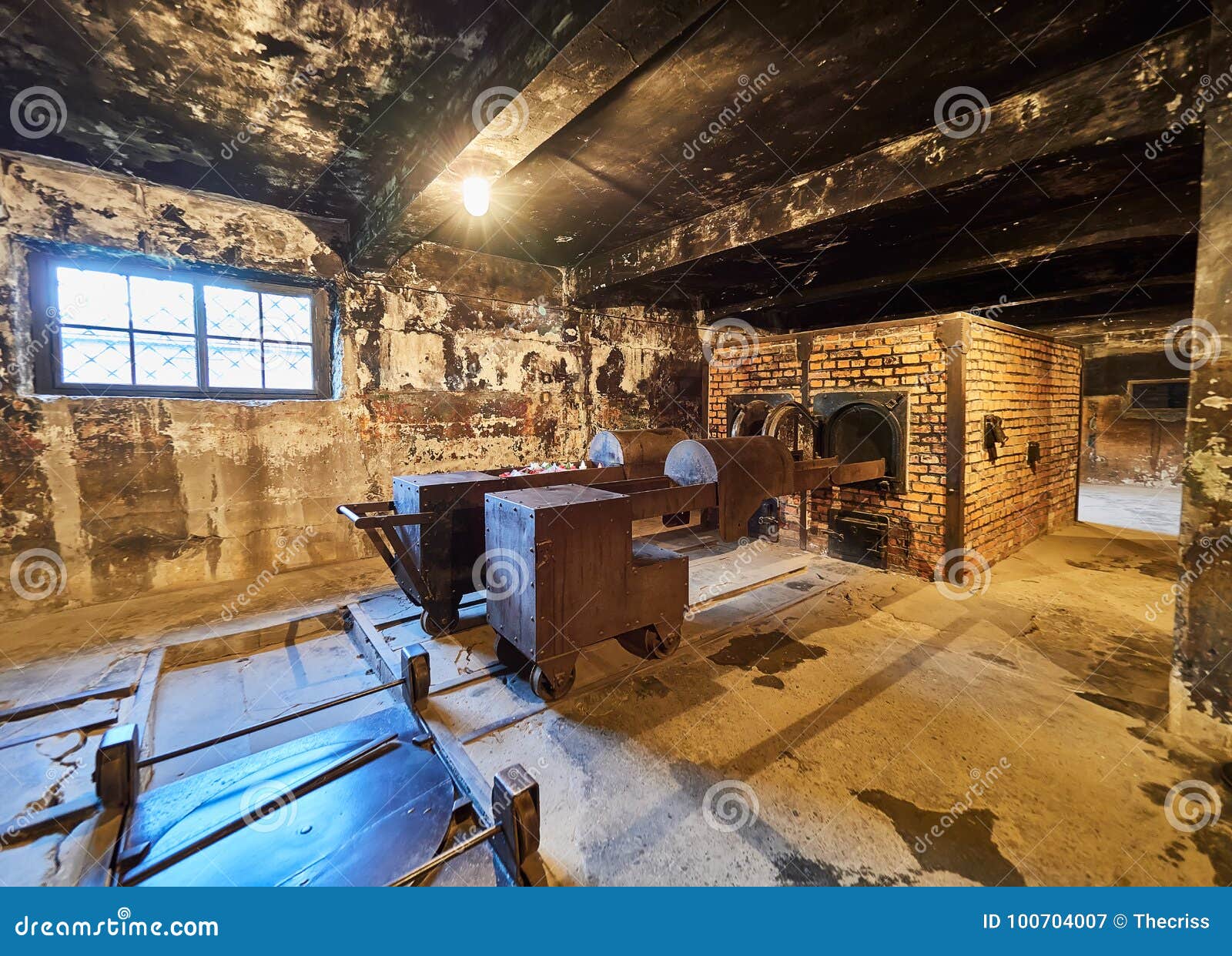 AUSCHWITZ, POLAND - SEPTEMBER 2, 2017. the Brick Crematory Inside a ...