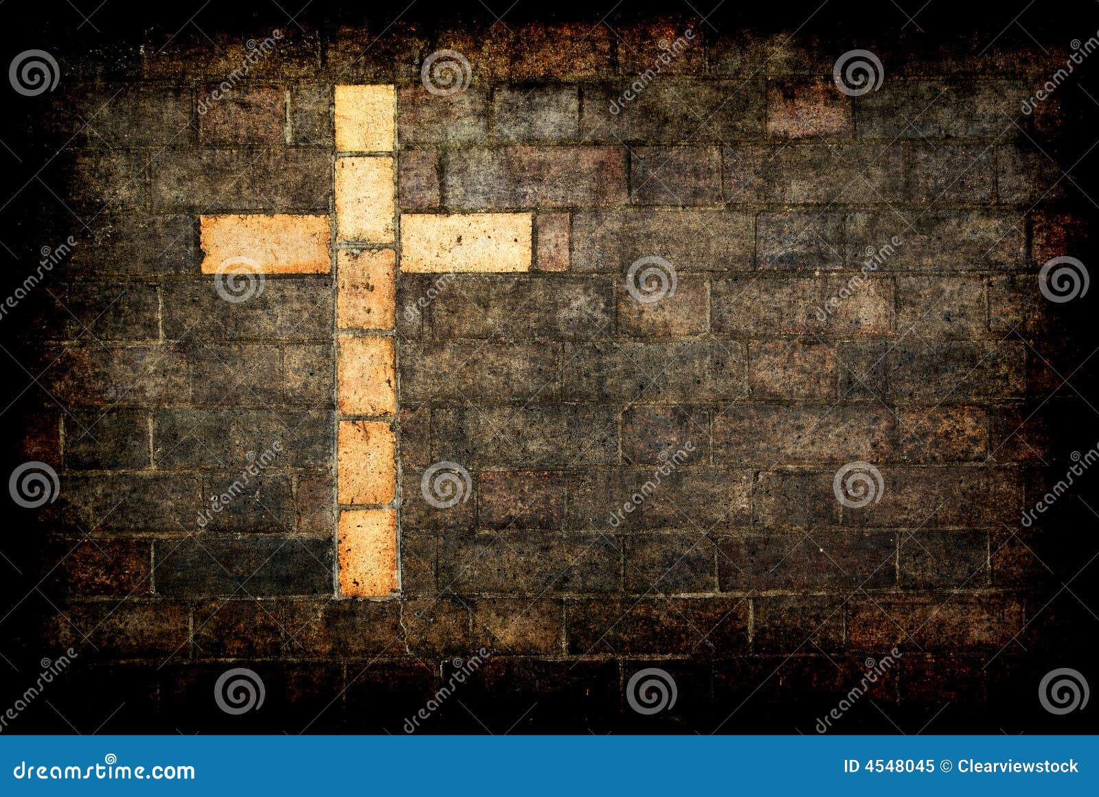 Brick Cross of Christ Textured Stock Image - Image of texture, back ...