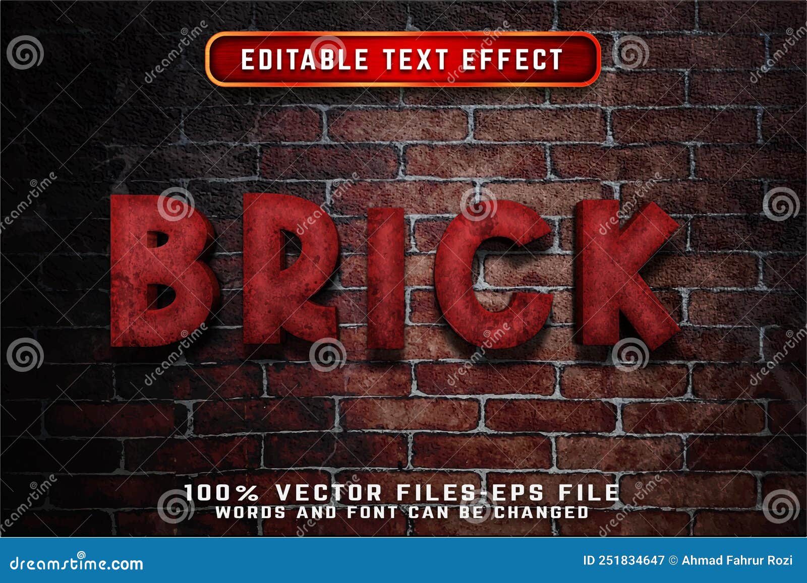 Brick 3d Realistic Text Effect Premium Vectors Stock Vector ...