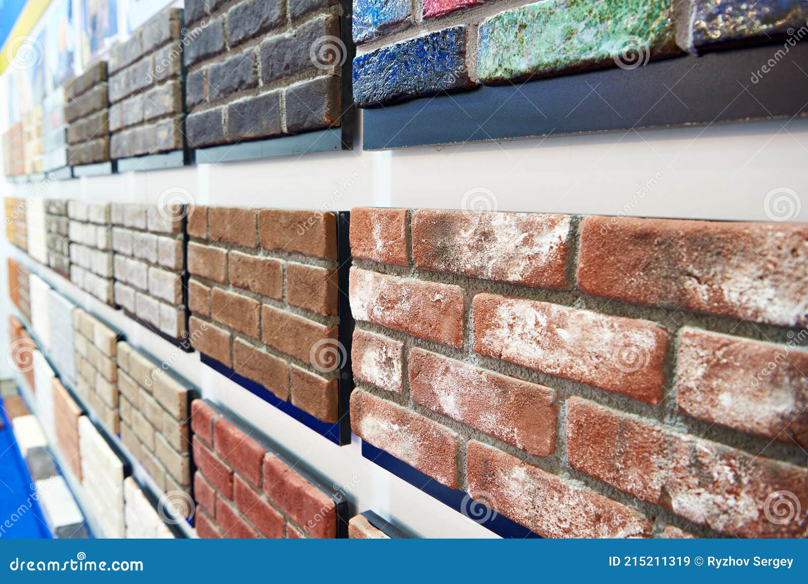 Brick Decorative Wall Panels on Store Stock Image - Image of ...