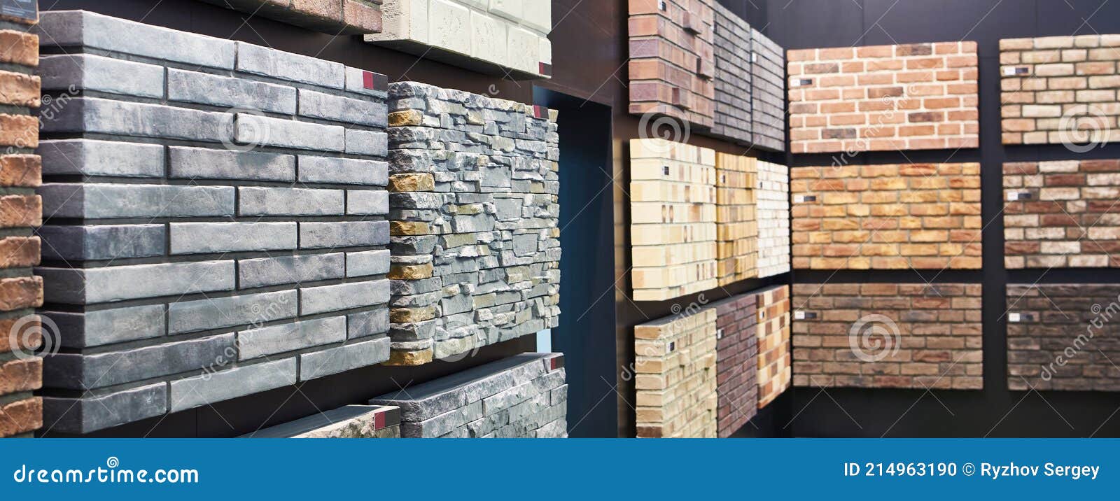 Brick Decorative Wall Panels on Store Stock Photo - Image of surface ...