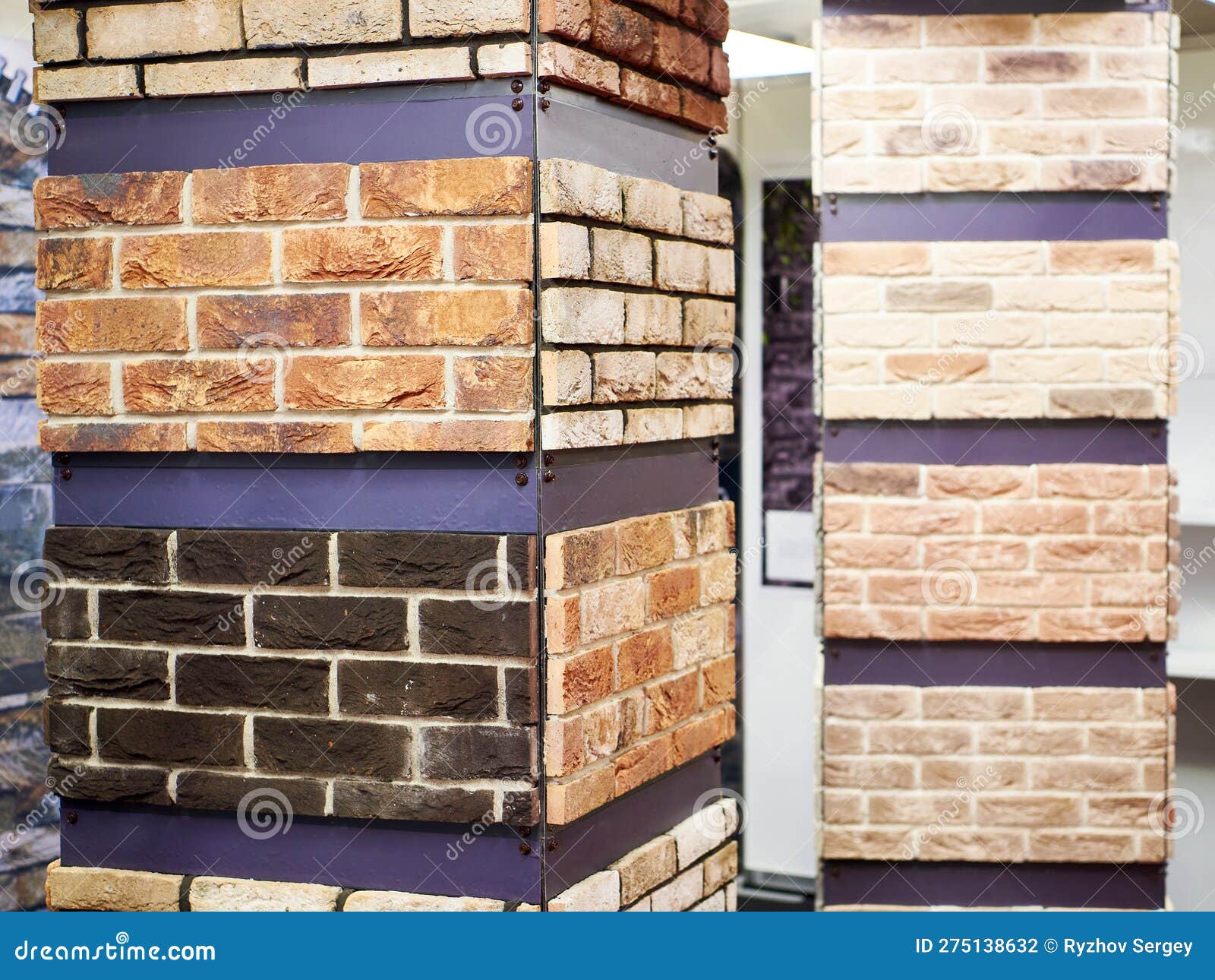Brick Decorative Wall Panels on Store Stock Photo - Image of brown ...