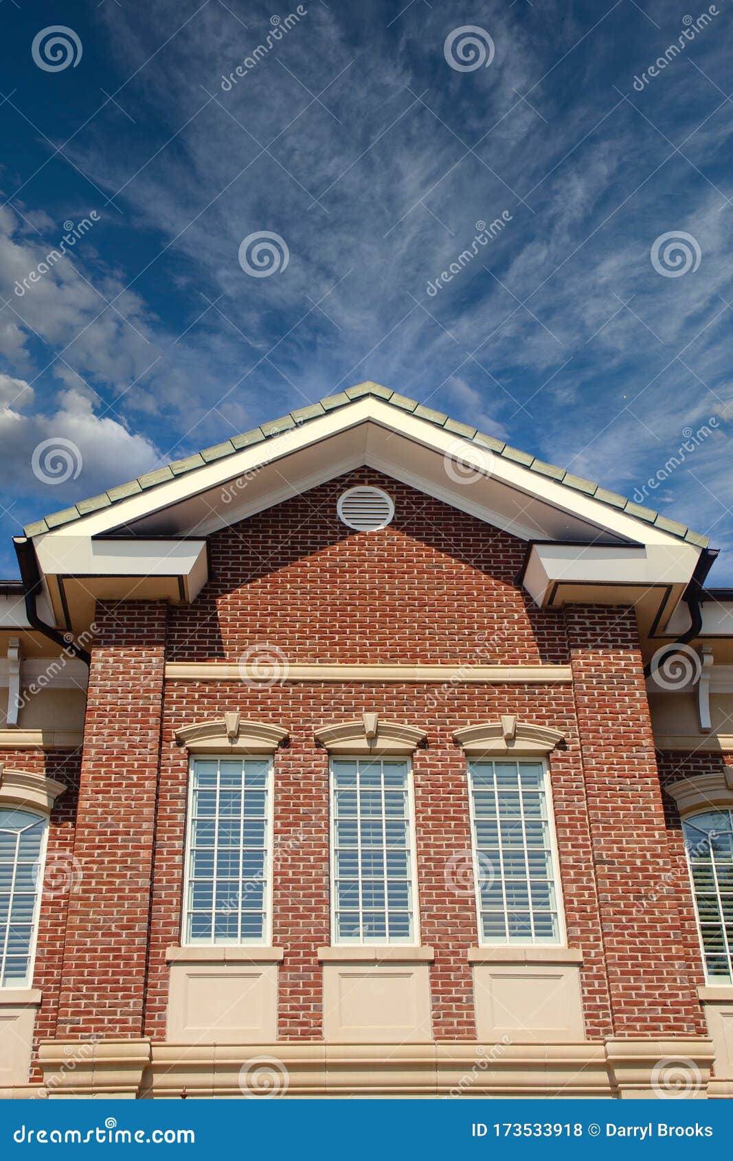 Brick Dormer and Windows stock photo. Image of brick - 173533918