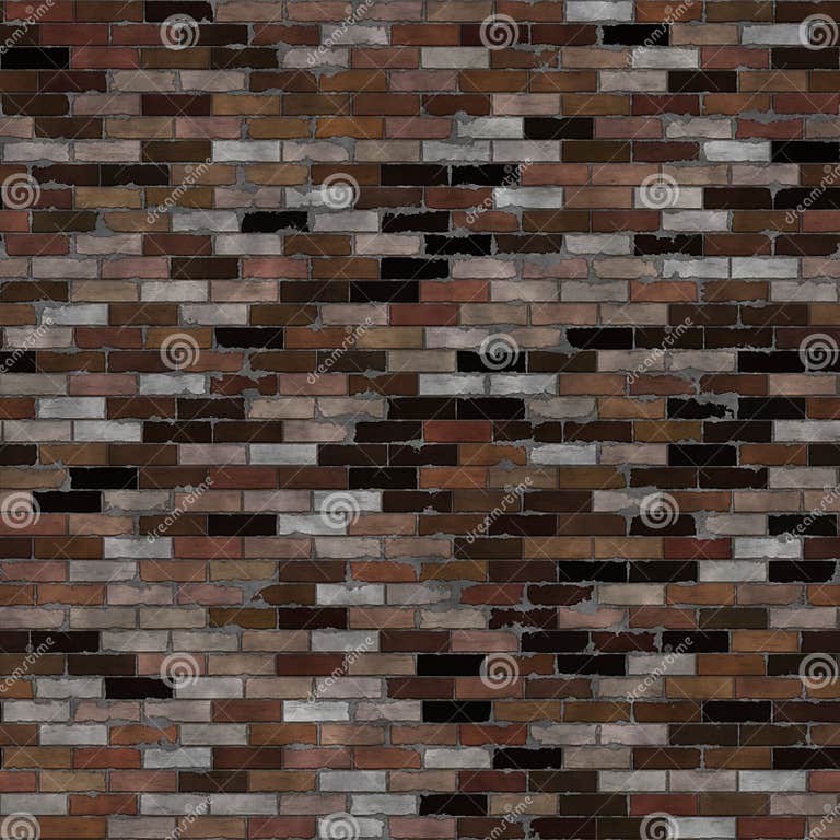 Brick Drawing. Colorful Brick Wall Seamless Background- Texture Pattern ...