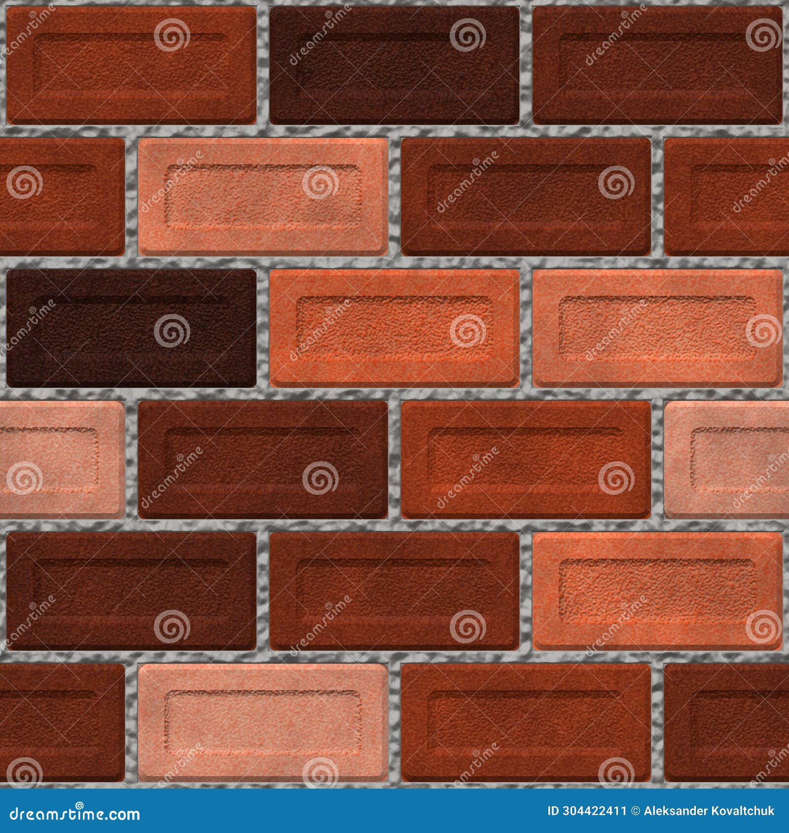 Brick Drawing. Colorful Brick Wall Seamless Background- Texture Pattern ...