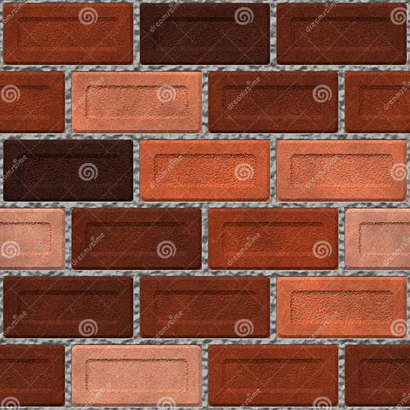 Brick Drawing. Colorful Brick Wall Seamless Background- Texture Pattern ...