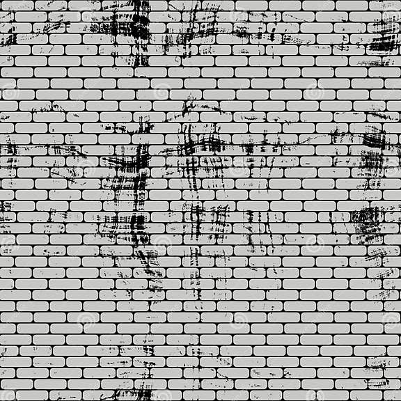 Art Brick Drawing. White and Grey Brick Wall Seamless Background- Texture Pattern for Continuous ...