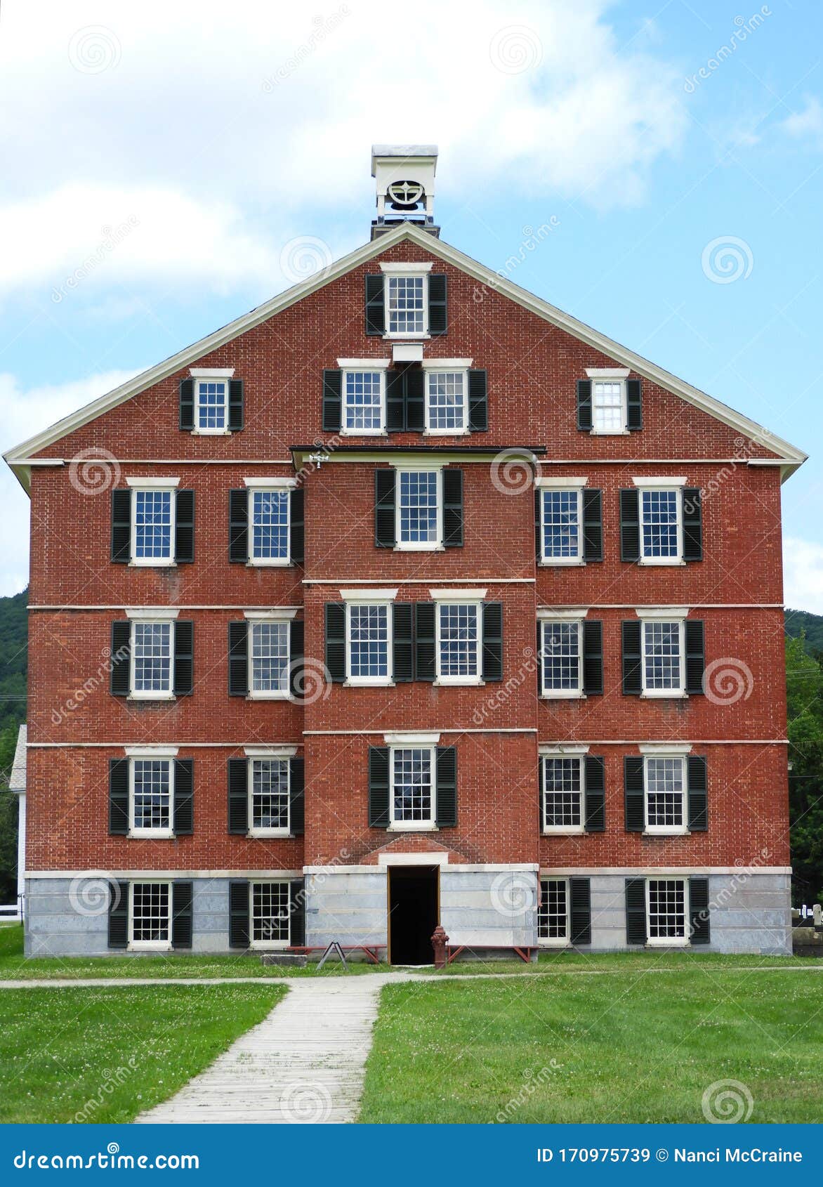Hancock Shaker Village Brick Dwelling Gable End Stock Image - Image of ...