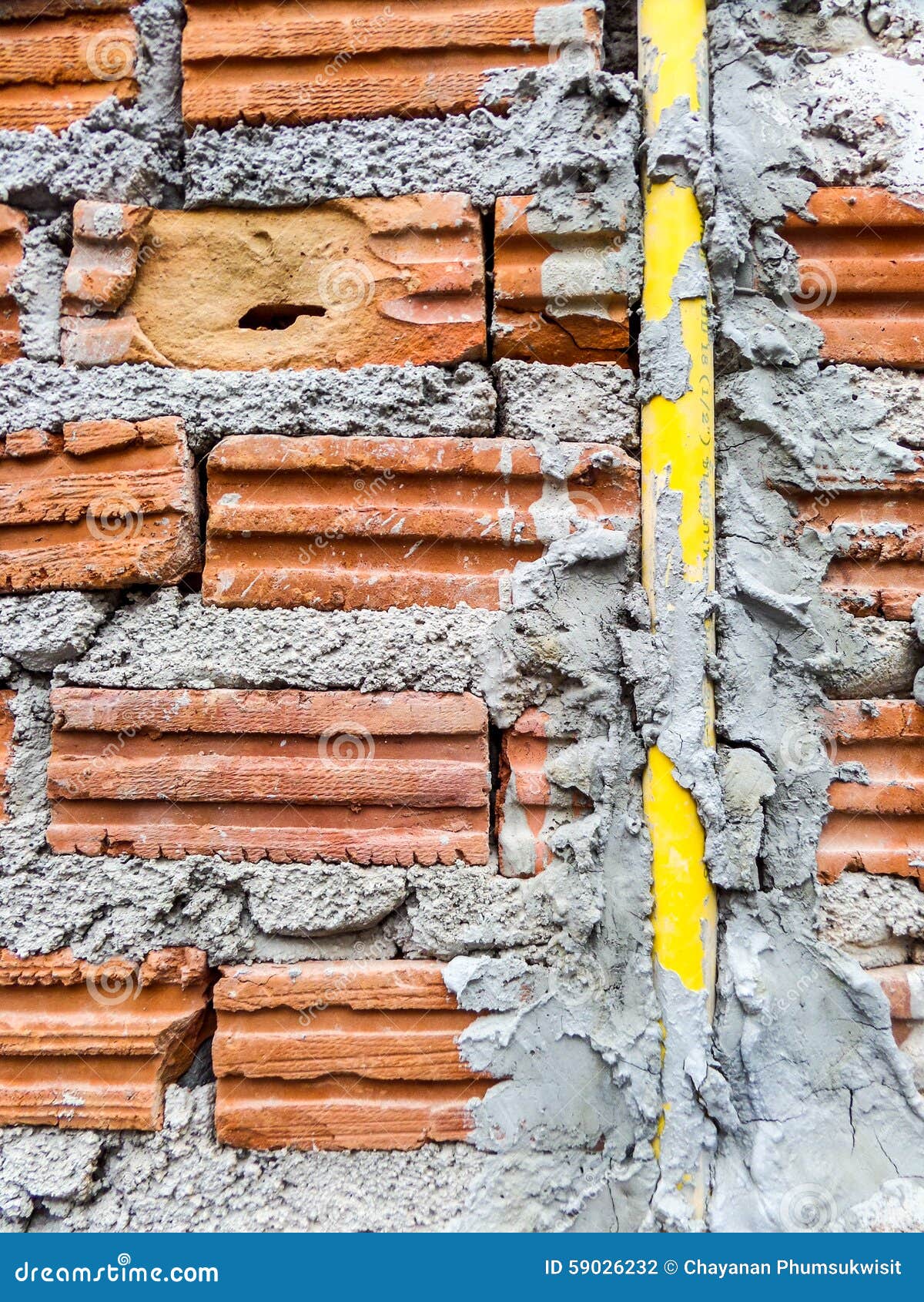 Brick and electric pipes stock photo. Image of building - 59026232