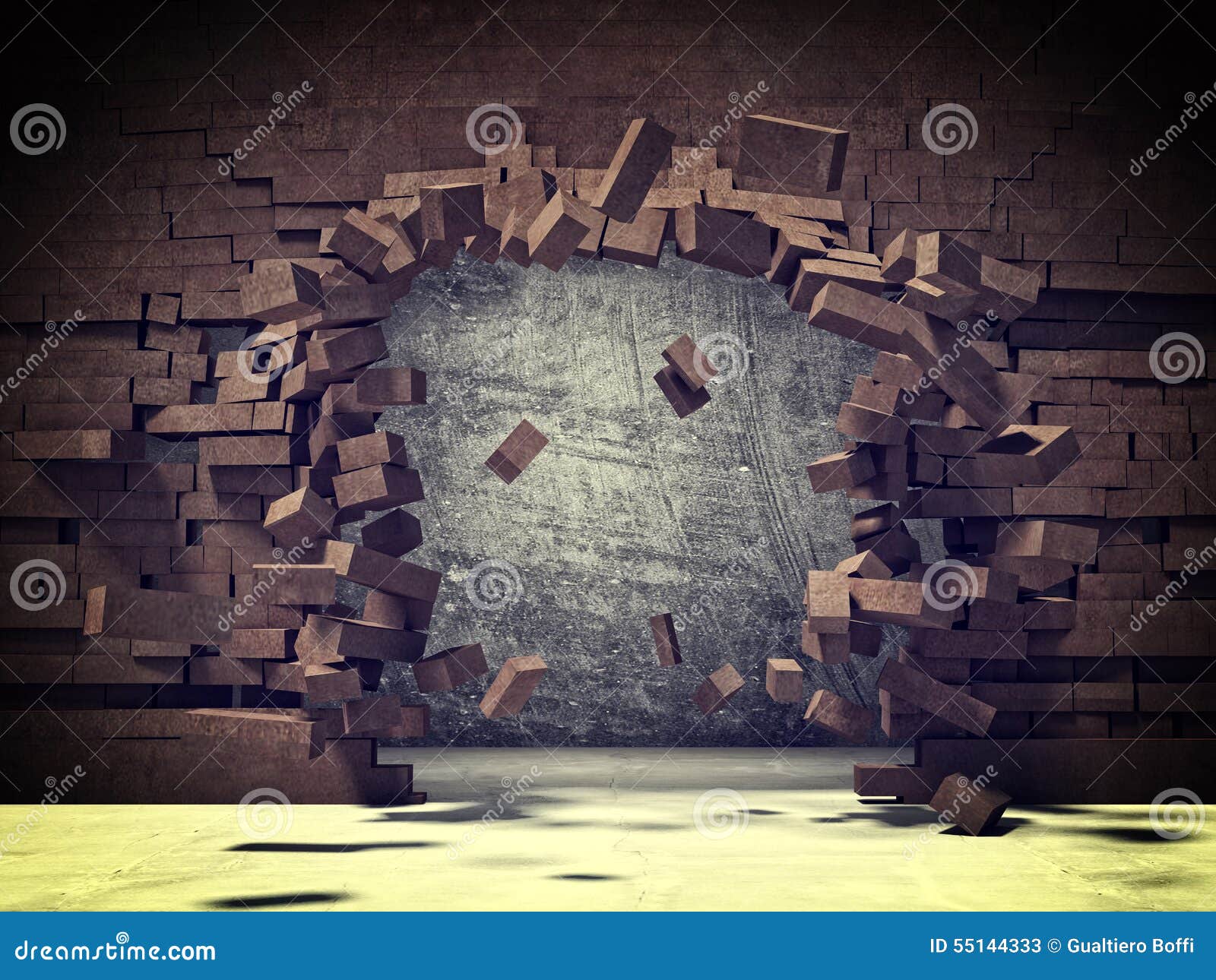 Brick Explosion Stock Illustration - Image: 55144333