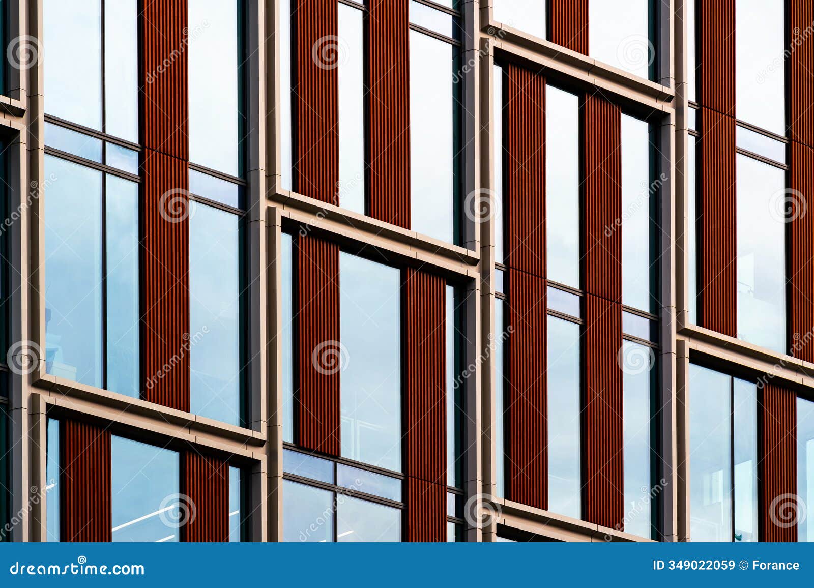 Brick Facade Office Building with Symmetrical Windows and Modern ...