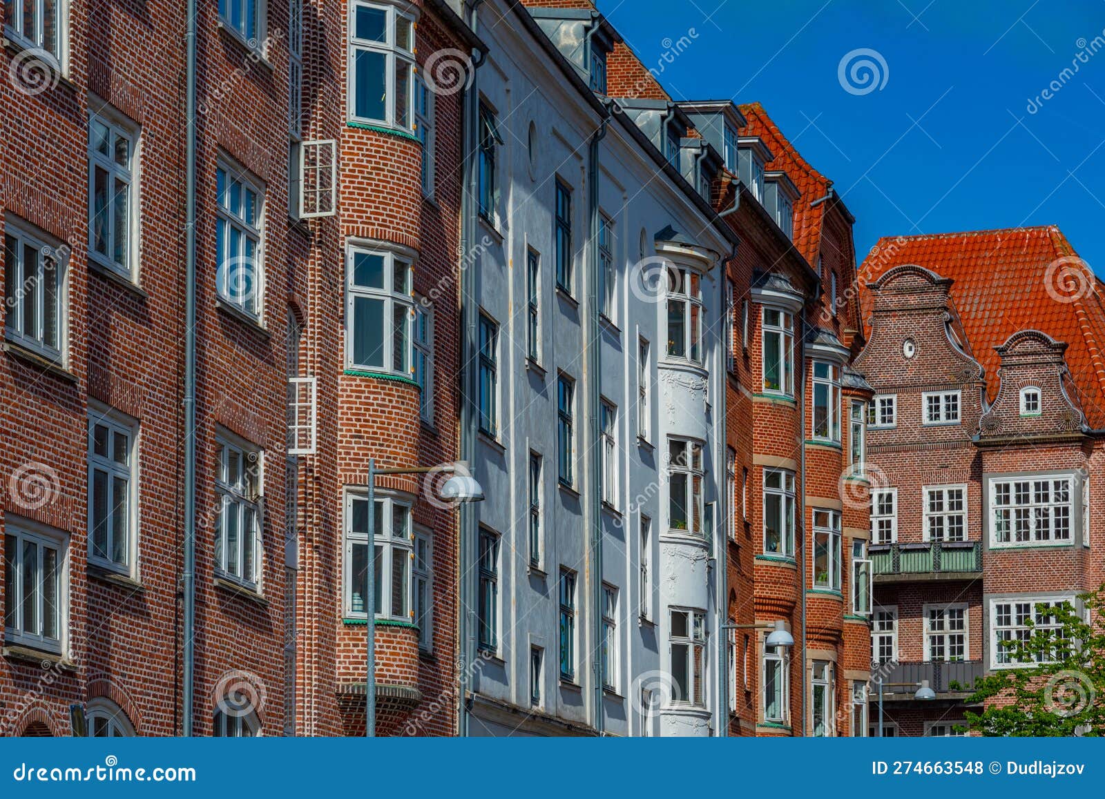 Brick Facades in Central Aalborg, Denmark Stock Photo - Image of facade ...