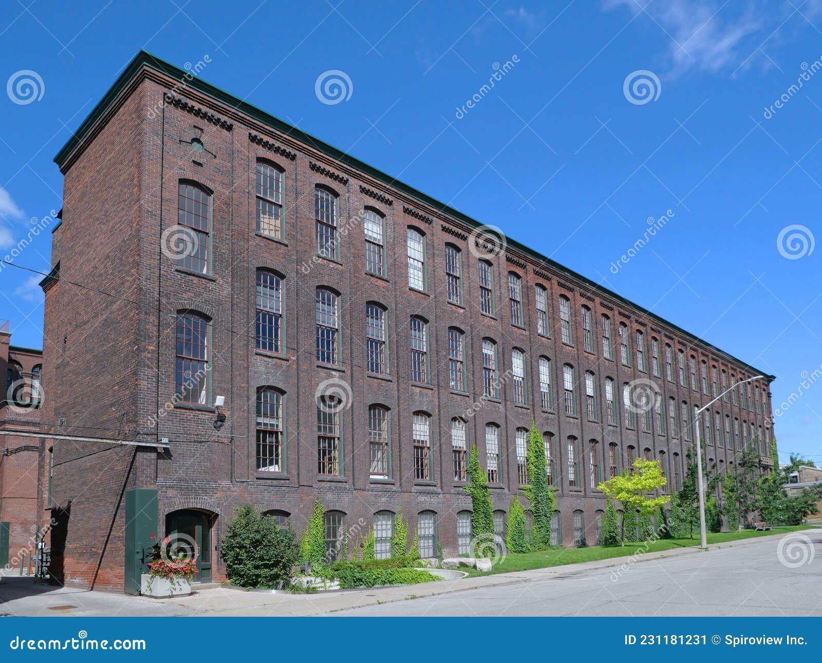 Brick Factory Type Building Stock Image - Image of apartment, loft ...