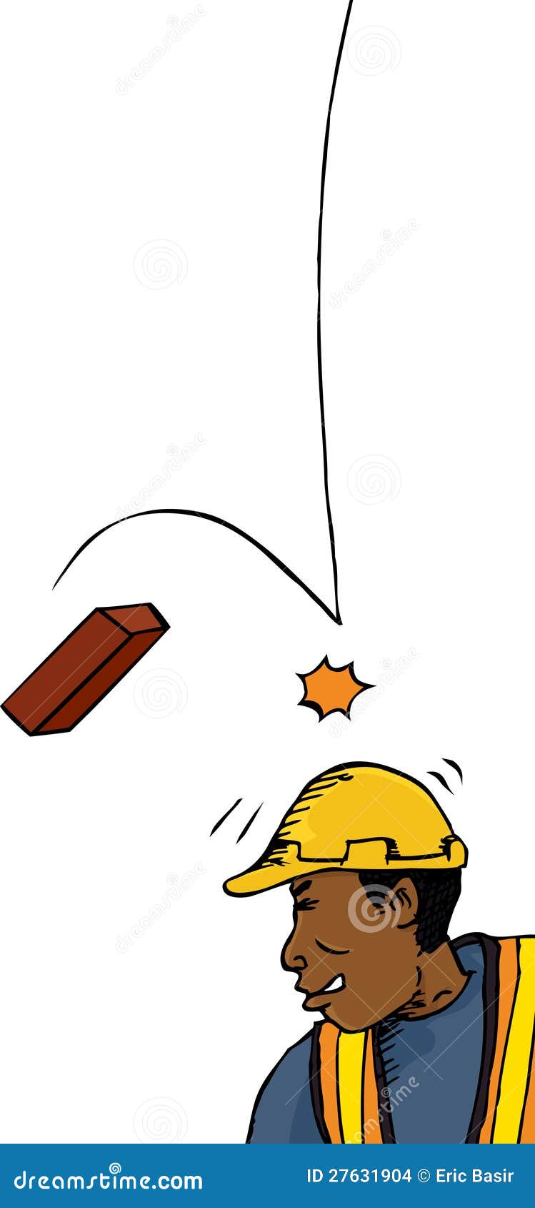 Brick Falls on Worker stock vector. Illustration of alone - 27631904