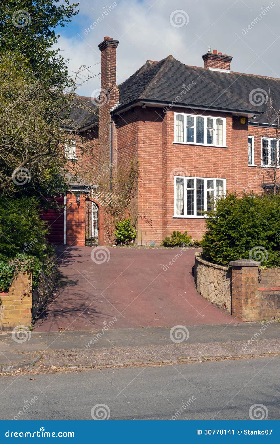 Brick family house. stock image. Image of bricked, habitation - 30770141