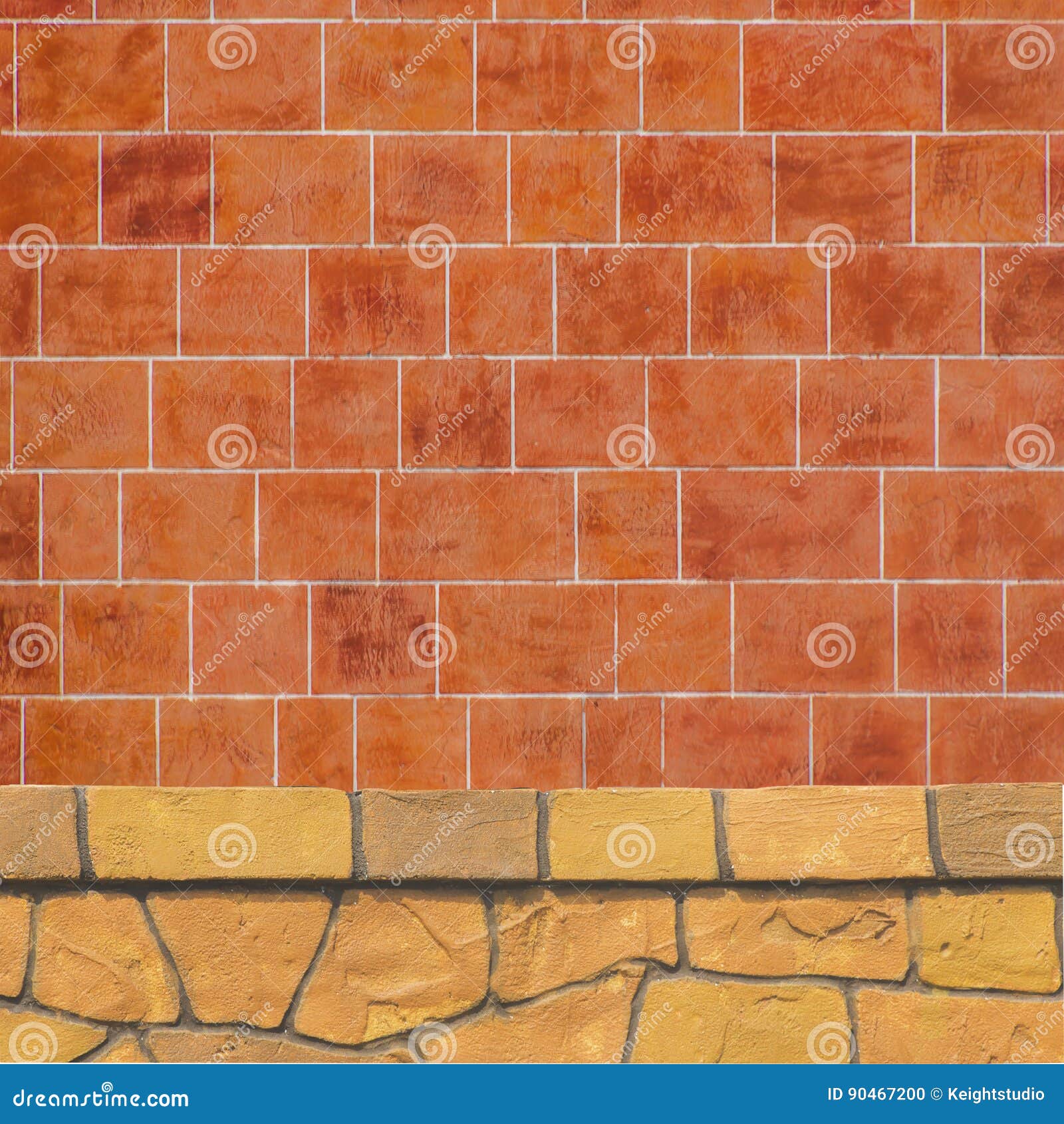 Brick fence red tile. stock photo. Image of plank, display - 90467200