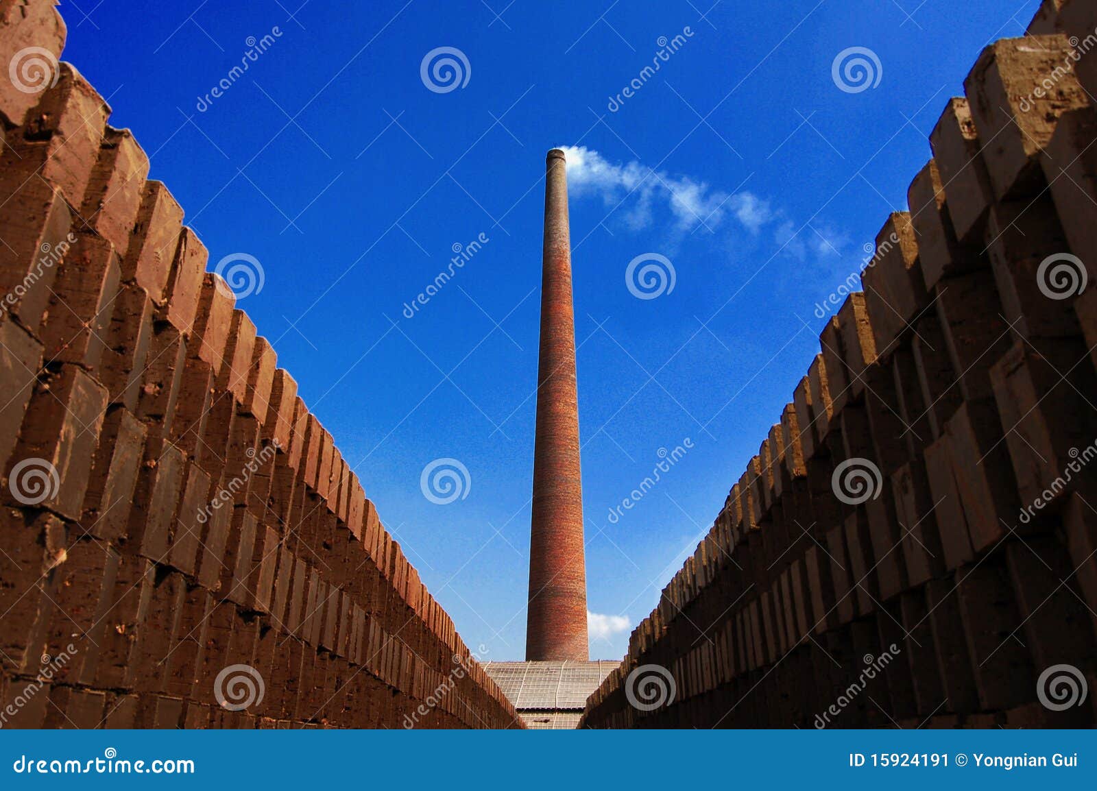 Brick field stock image. Image of chimney, building, factory - 15924191