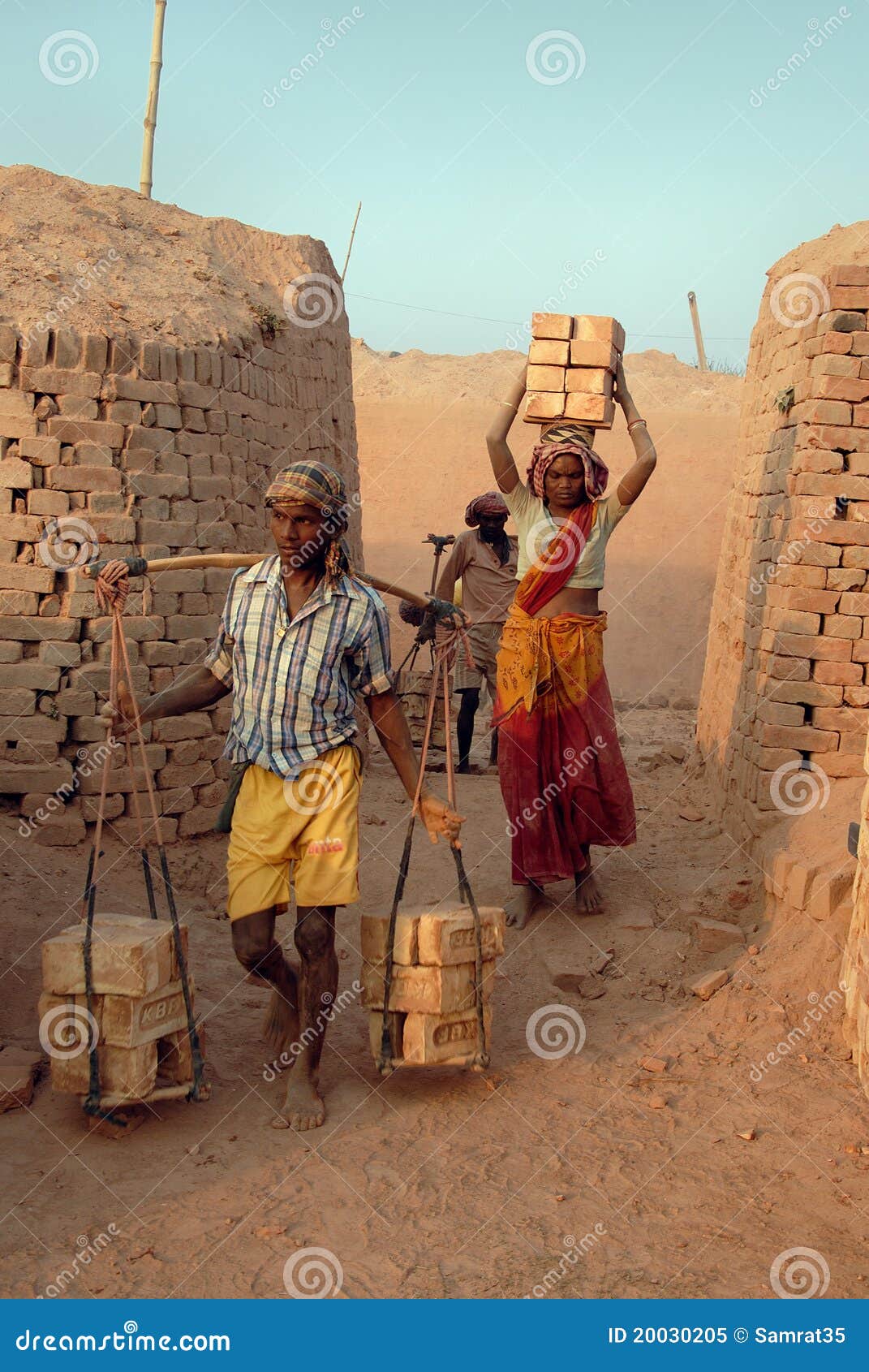 Brick Field Labour in India Editorial Image - Image of outdoor, nature ...