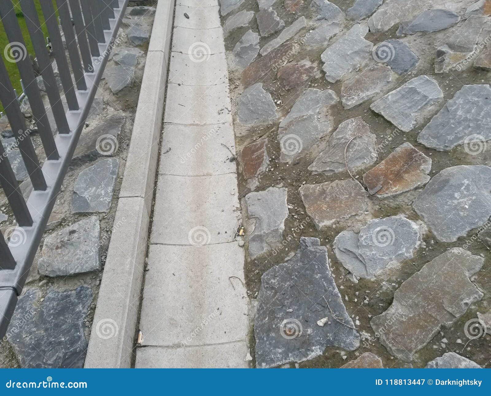 Brick Field Stone Pavement Construction Stock Image - Image of surface ...