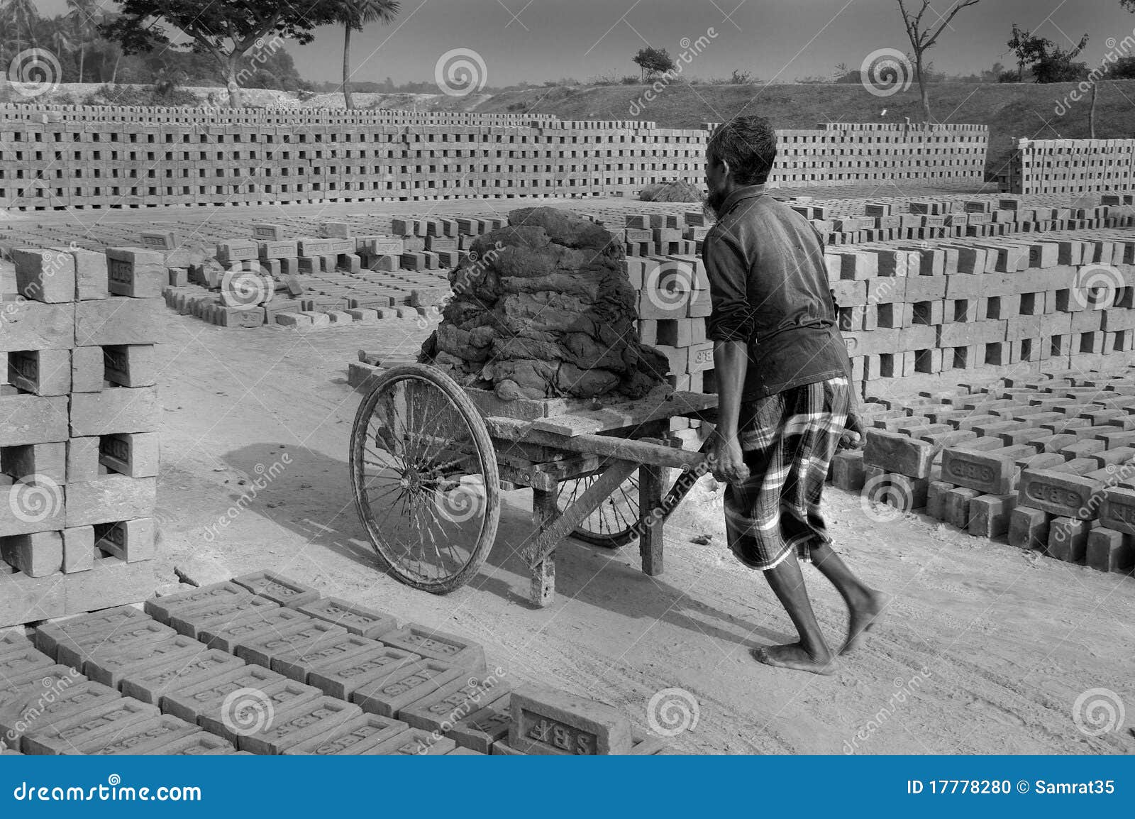 Brick Field in West Bengal-India Editorial Image - Image of west ...