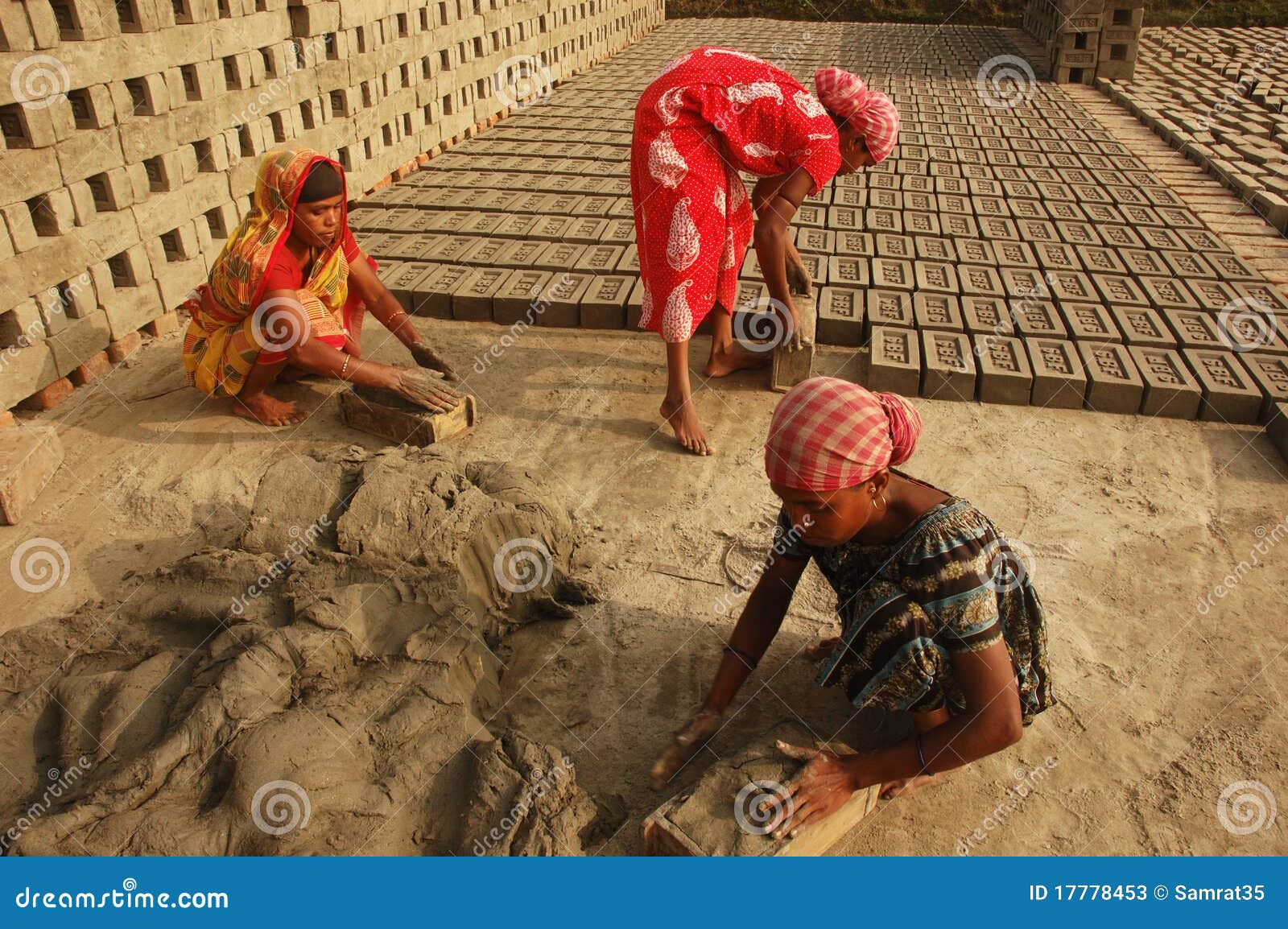 Brick Field in West Bengal-India Editorial Stock Photo - Image of ...