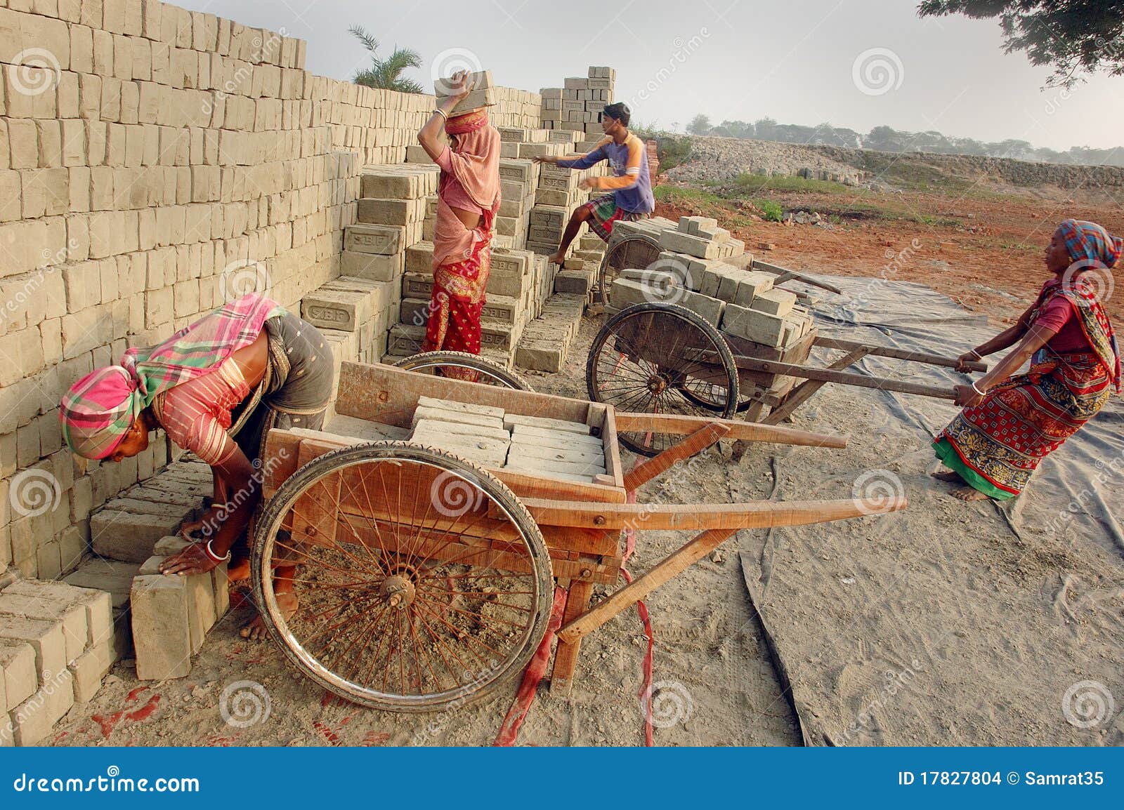 Brick Field in West Bengal-India Editorial Stock Image - Image of ...