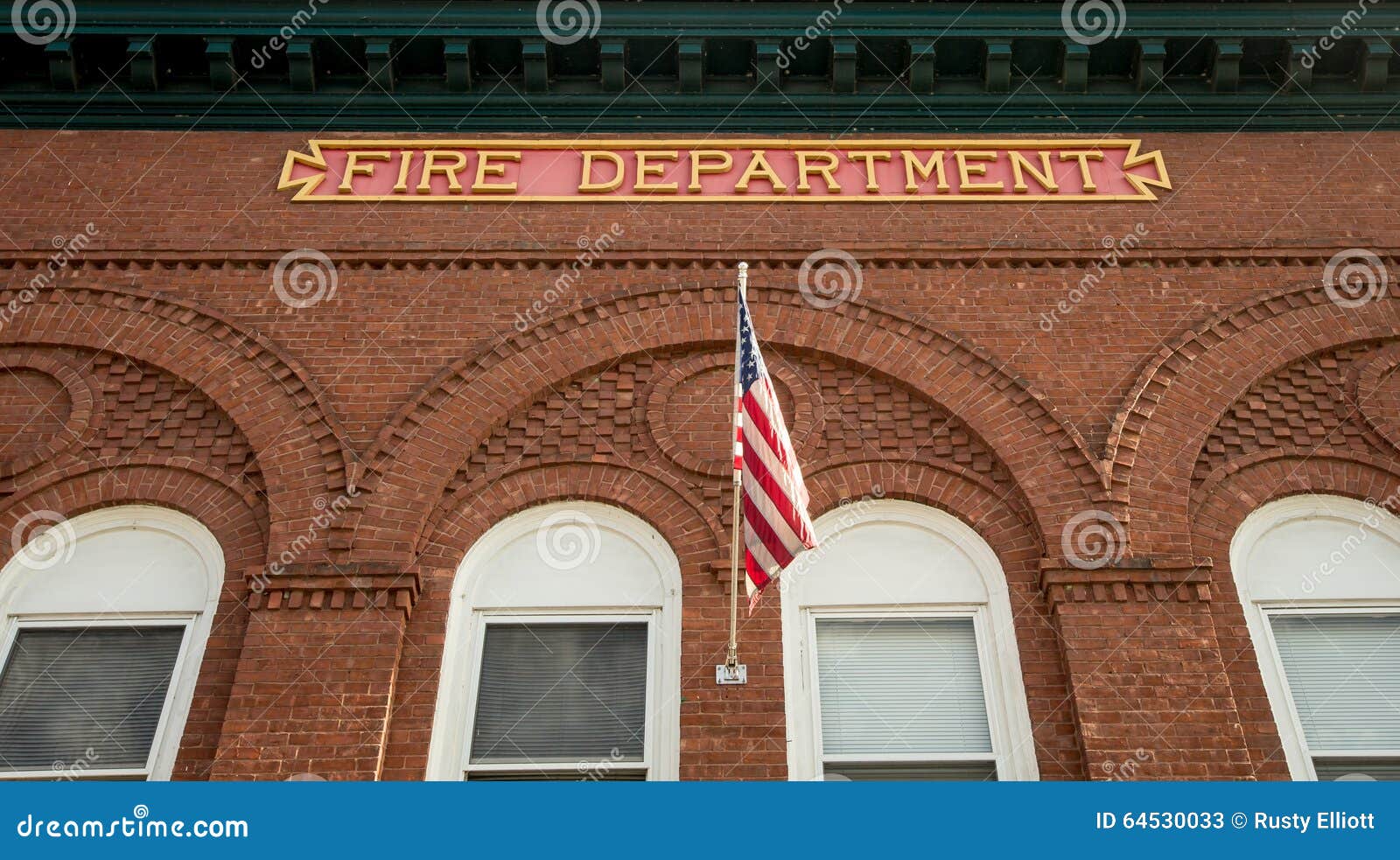 Brick fire department stock image. Image of united, american - 64530033