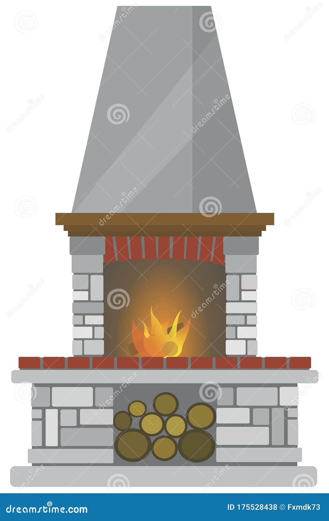 Brick Fireplace Icon In Trendy Flat Style Isolated On White Background ...
