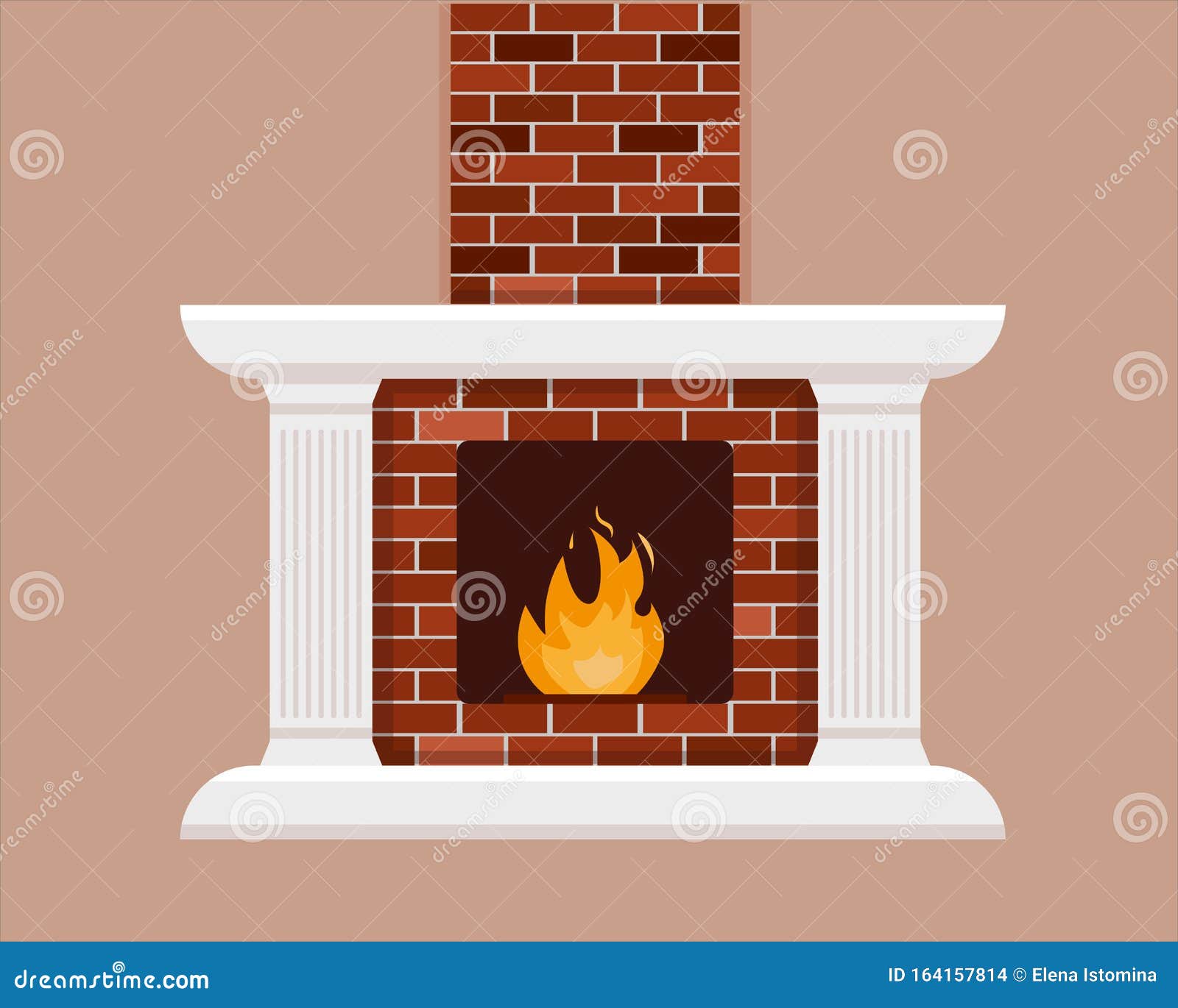 Brick Fireplace Icon In Trendy Flat Style Isolated On White Background ...
