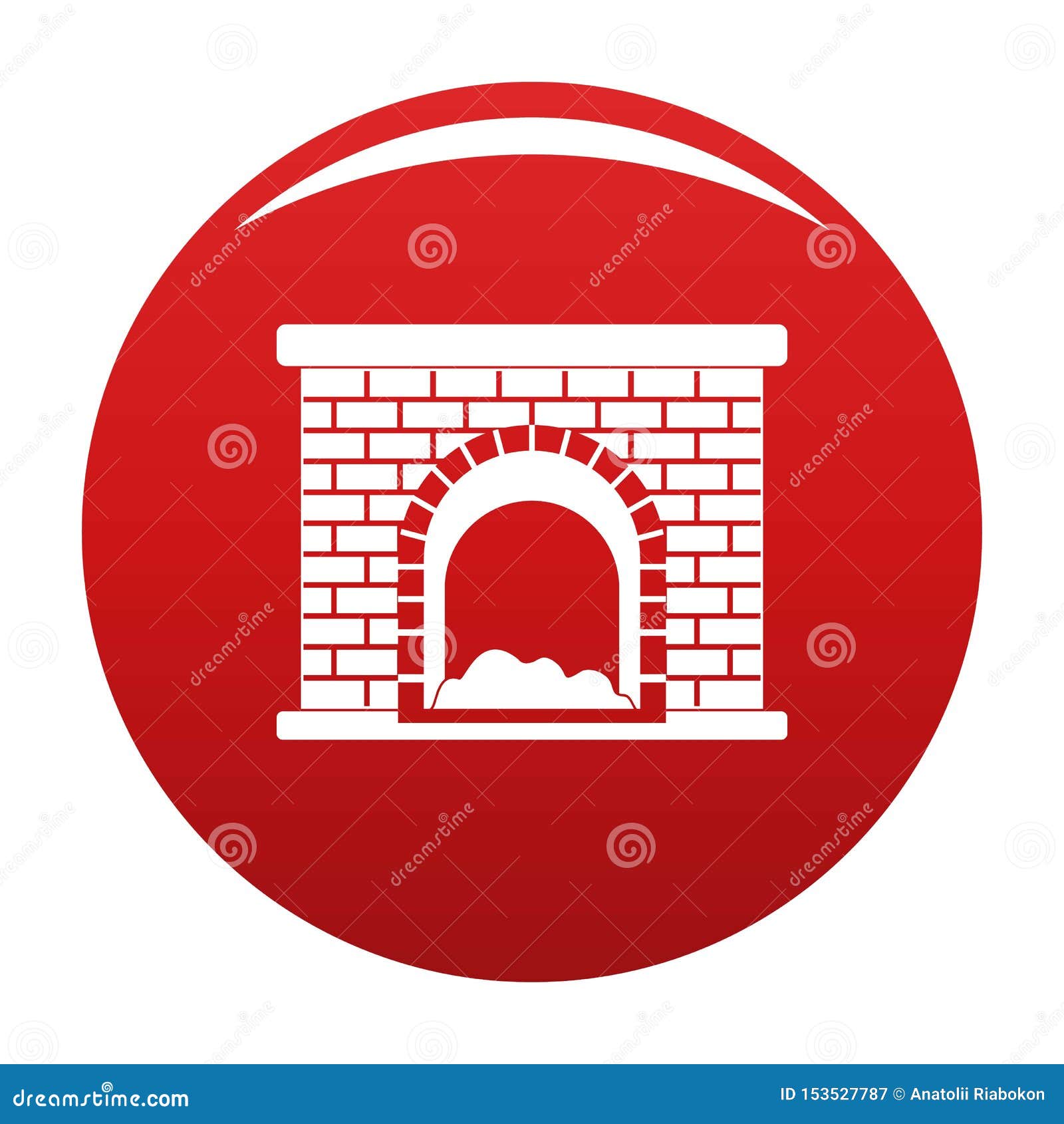 Brick Fireplace Icon Vector Red Stock Vector - Illustration of vintage ...