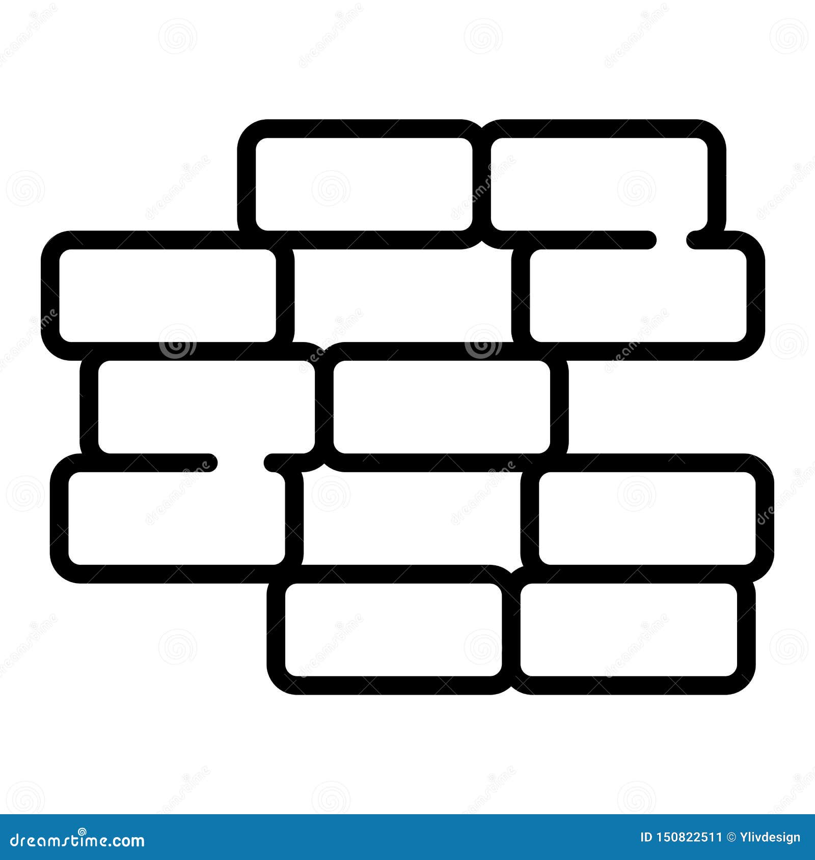 Brick Firewall Icon, Outline Style Stock Vector - Illustration of ...