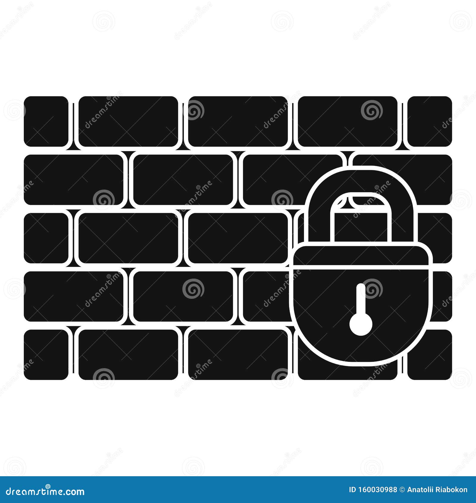 Brick Firewall Icon, Simple Style Stock Vector - Illustration of color ...