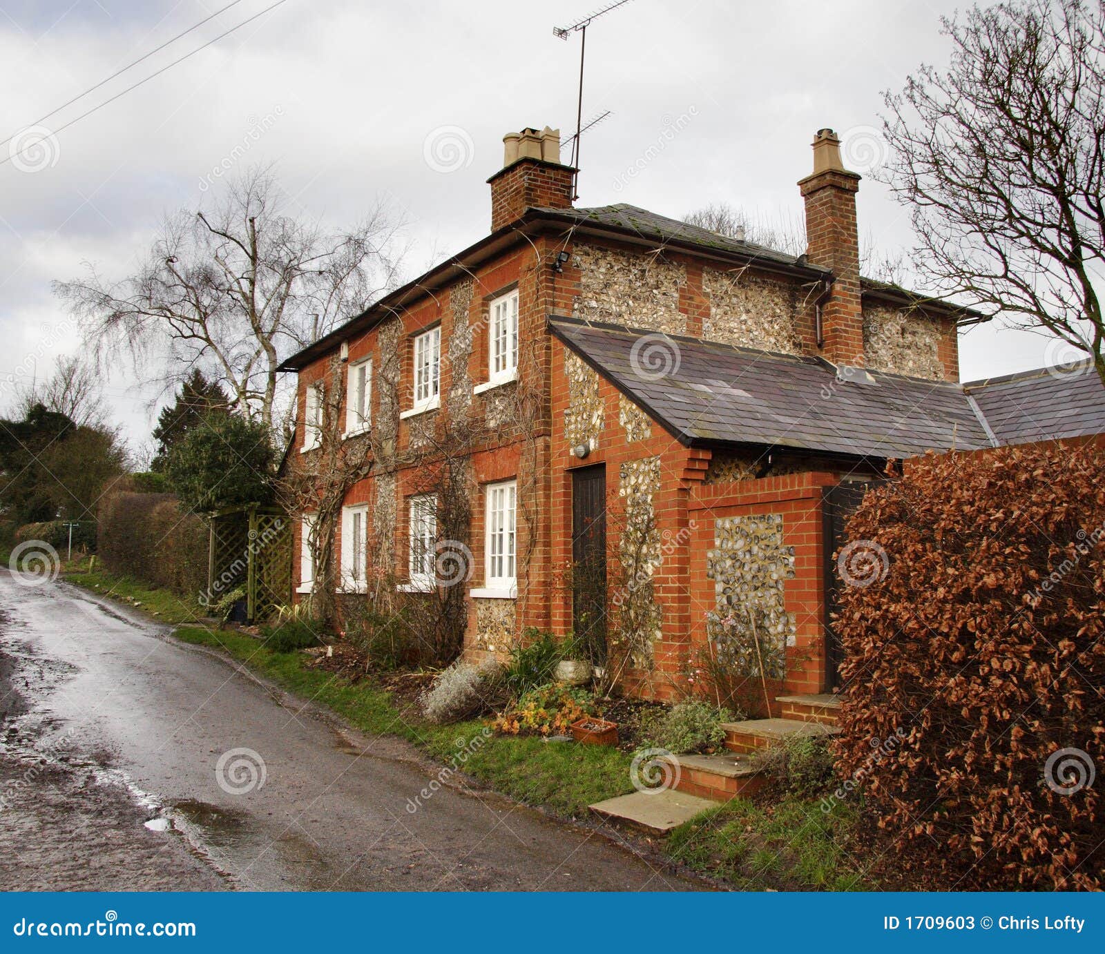 Brick and Flint House stock image. Image of home, residence - 1709603