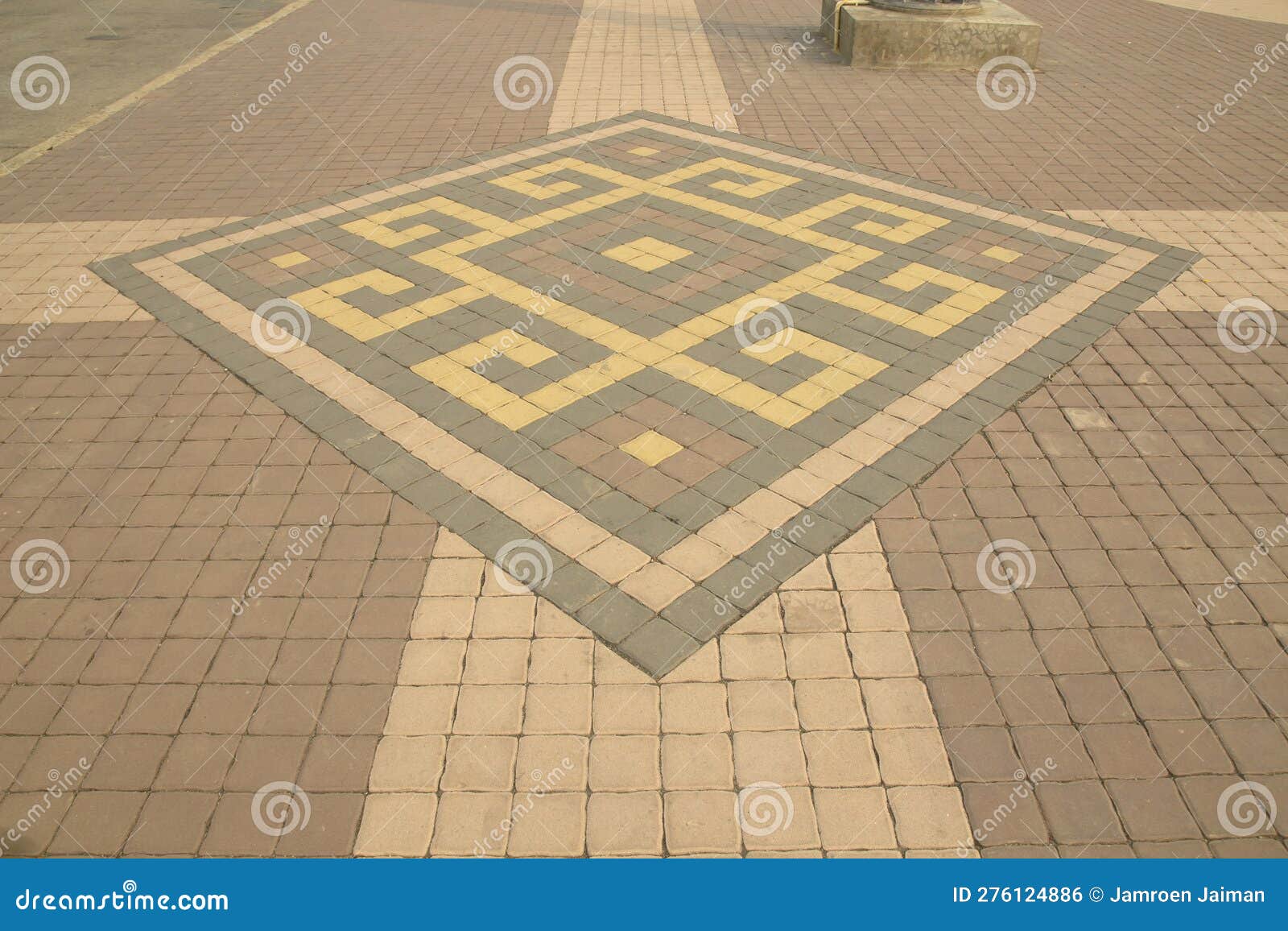 Brick Flooring for Walkways in Parks or Courtyards Stock Photo - Image ...