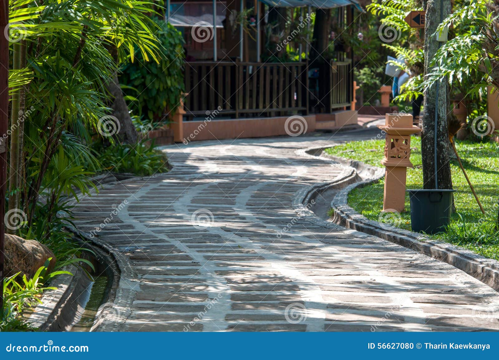 Brick footpath stock photo. Image of walkway, bright - 56627080