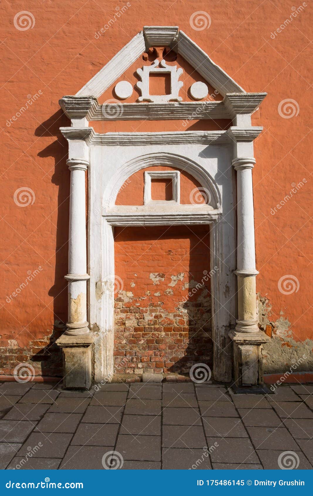 Texture of a Medieval Monastery Wall with a Gate Stock Image - Image of ...