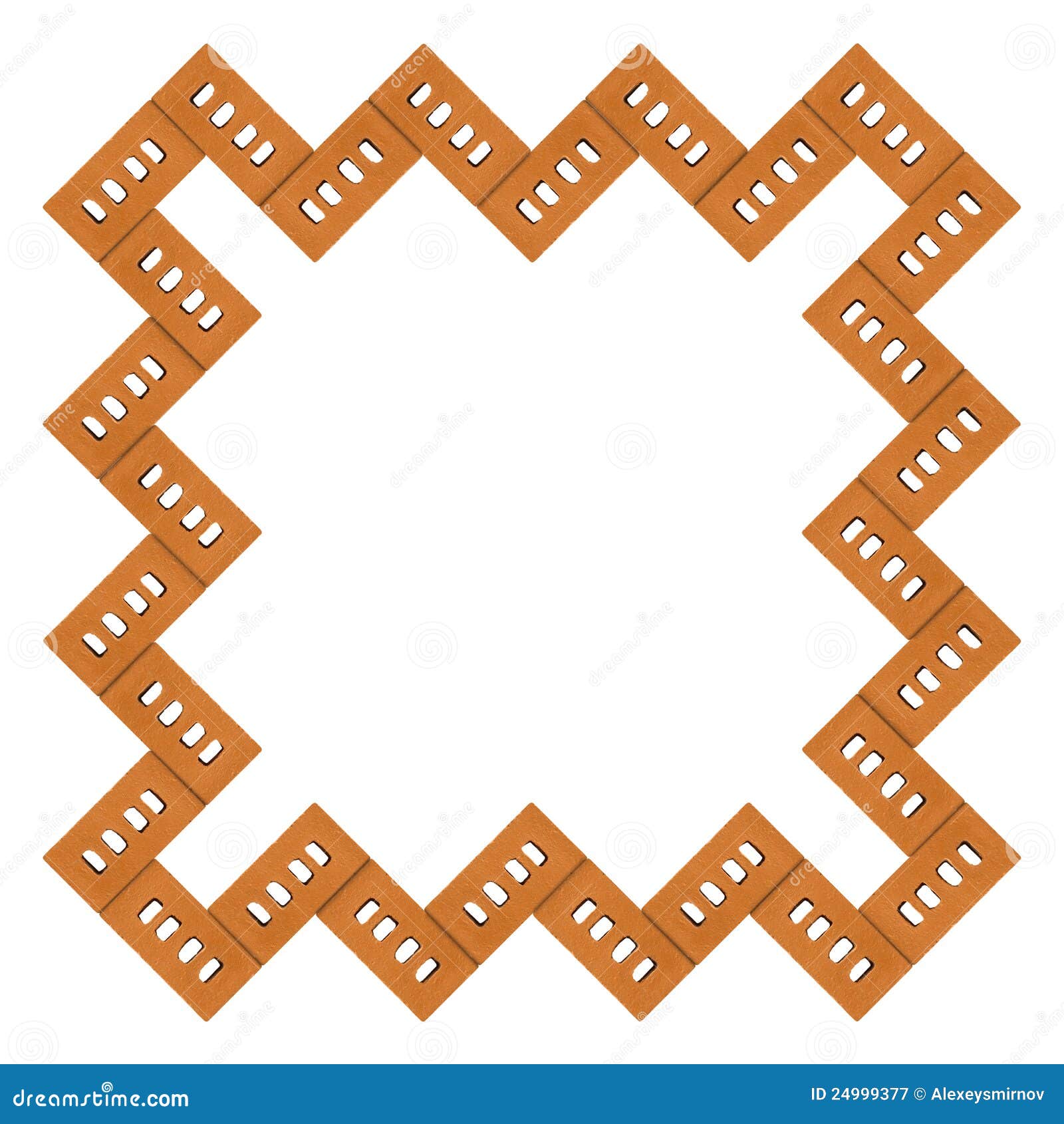 Brick frame on white stock image. Image of front, construction - 24999377