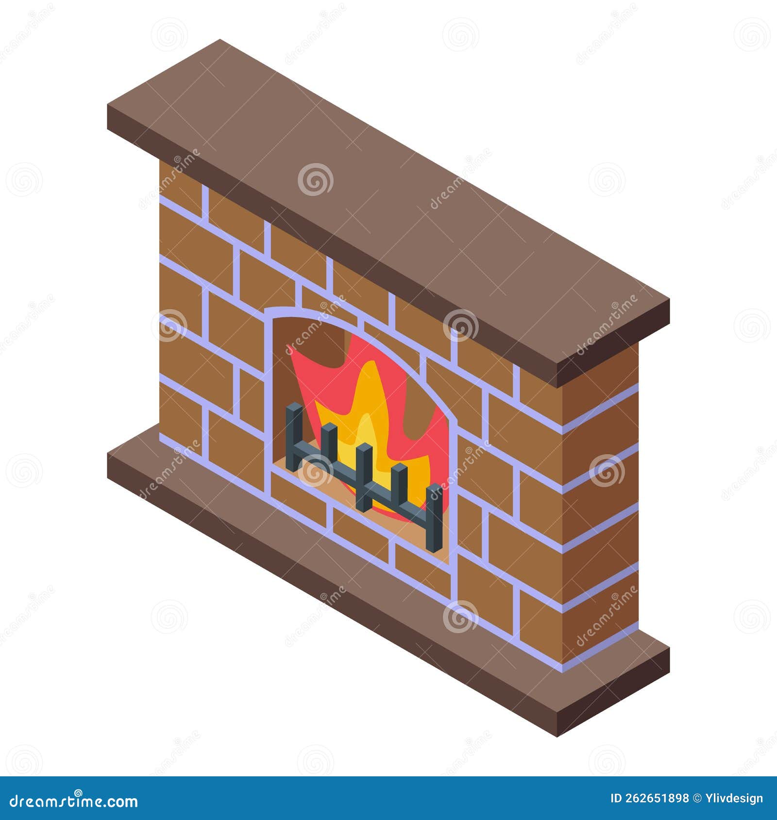 Brick Furnace Icon Isometric Vector. Fire House Stock Vector ...
