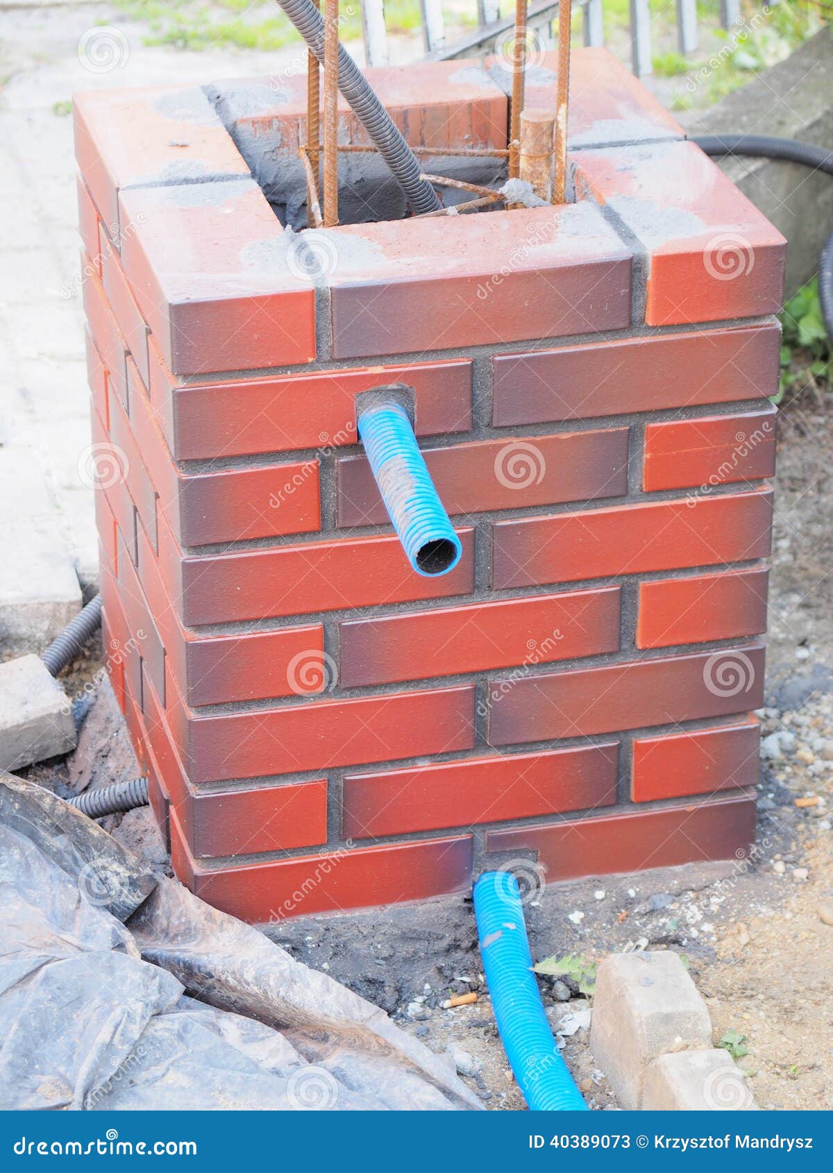 Brick gate-post stock image. Image of construction, home - 40389073