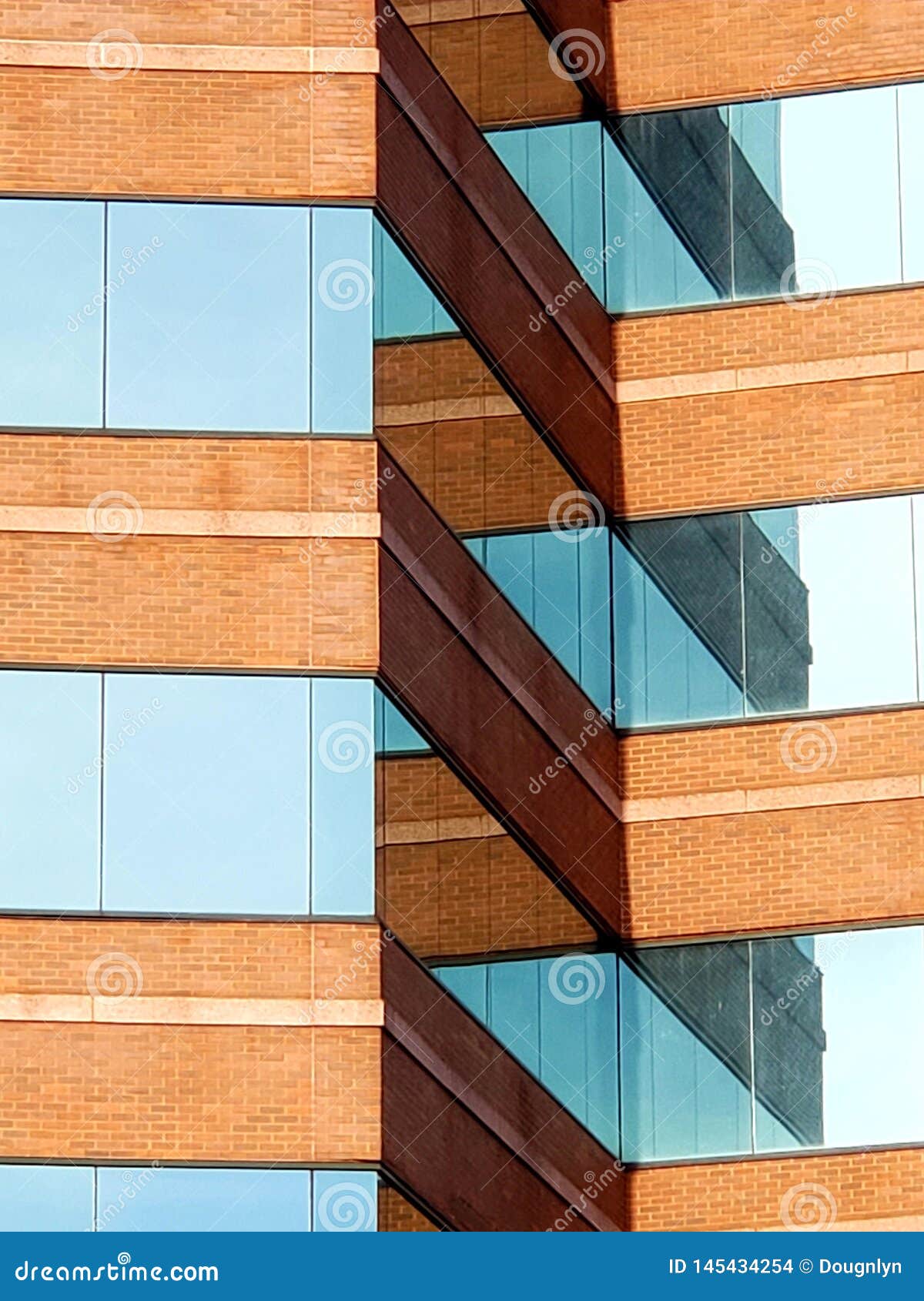 Brick and Glass Architectural Angles Stock Photo - Image of angles ...