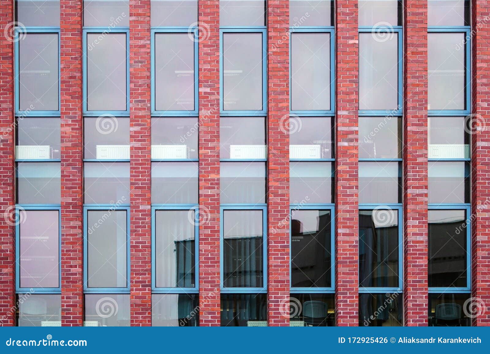 Brick and Glass Facade of a Modern Office Building Modern Architecture ...