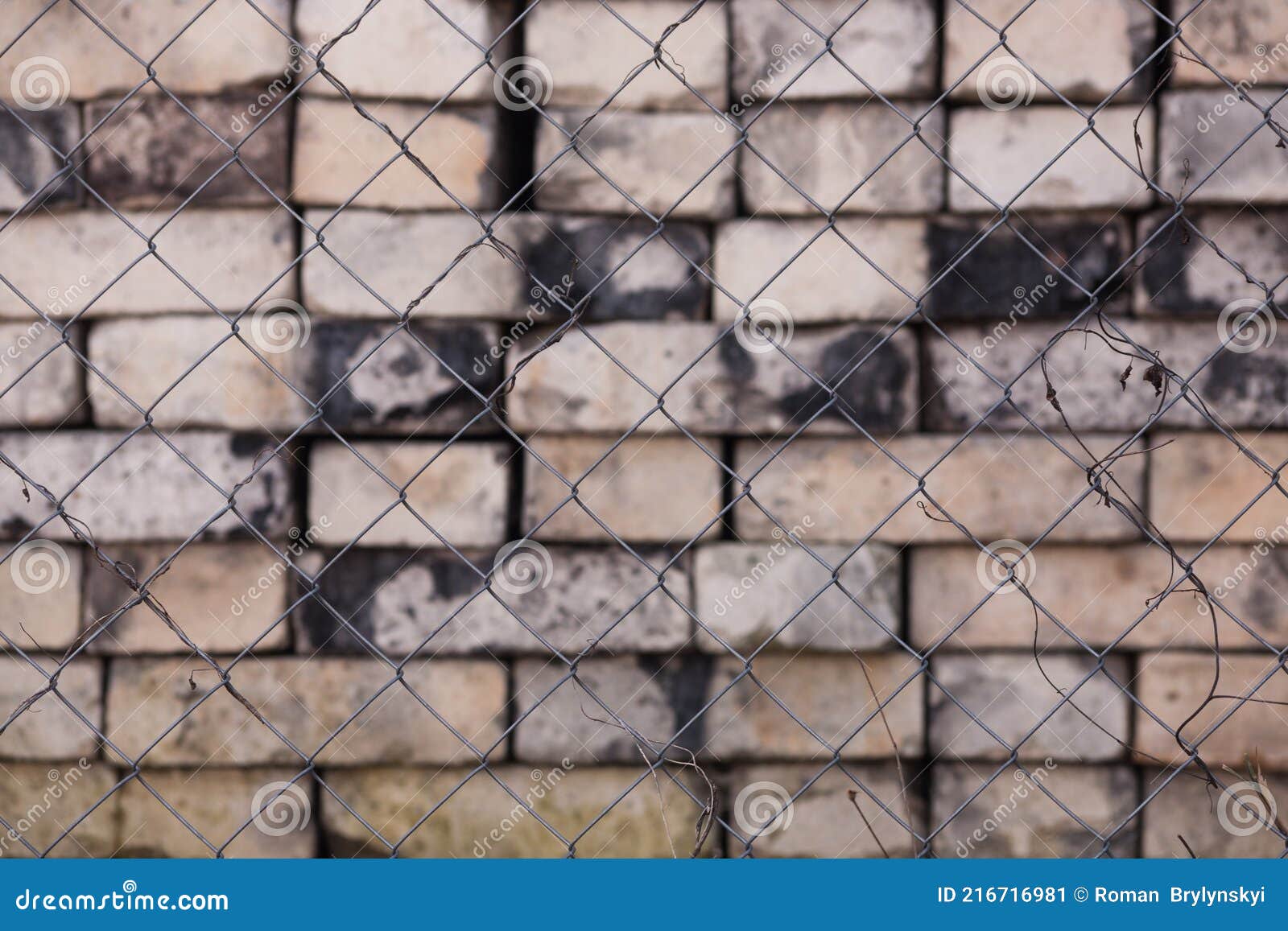 Brick Grating and Texture Background. Gray Brick Wall in Black Steel ...