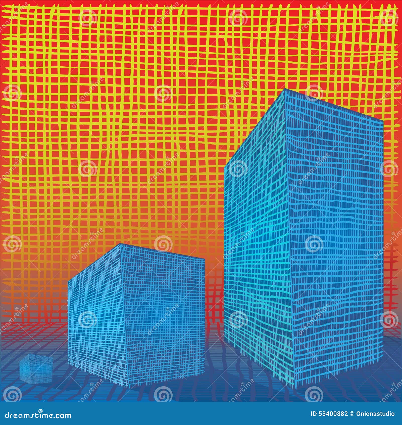 Brick Grid Abstract Composition Stock Vector - Illustration of bricks ...