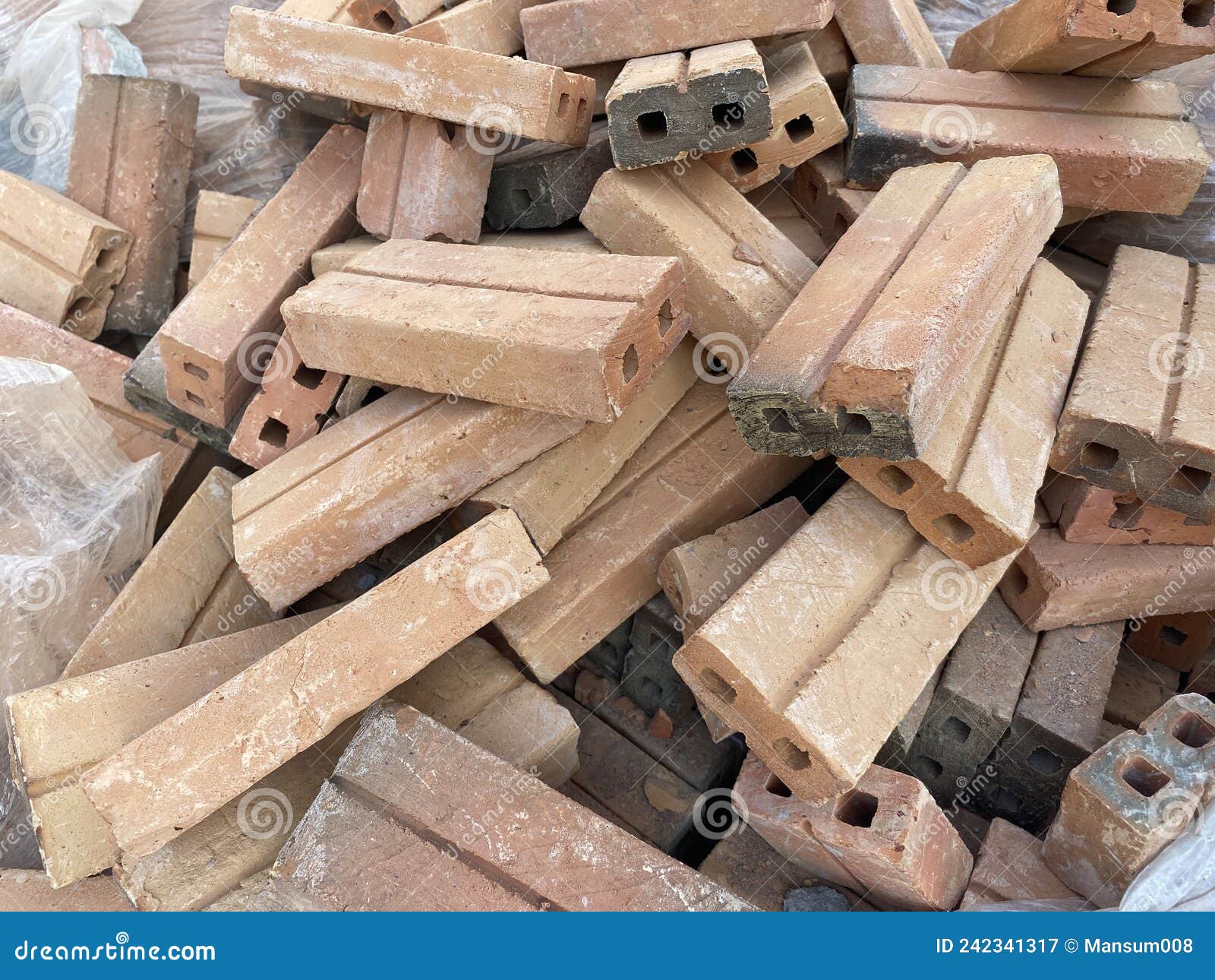 Brick Group in Industry Site Stock Image - Image of pile, architecture ...
